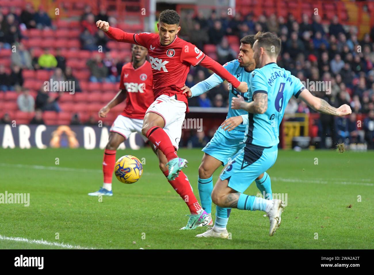 London, England. 1st Jan 2024. Chem Campbell of Charlton Athletic ...
