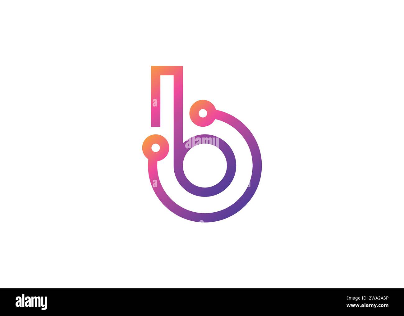 Letter B Technology vector monogram logo design template. Letter B ...