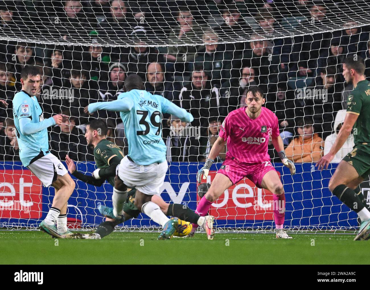 Edo Kayembe of Watford scores to make it 0-1 during the Sky Bet ...