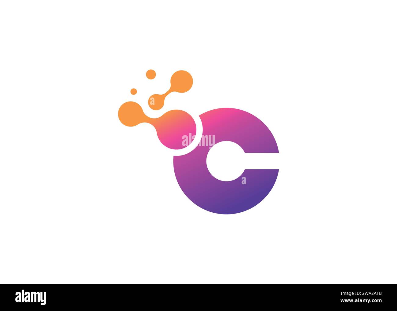 Letter C Technology vector monogram logo design template. Letter C ...