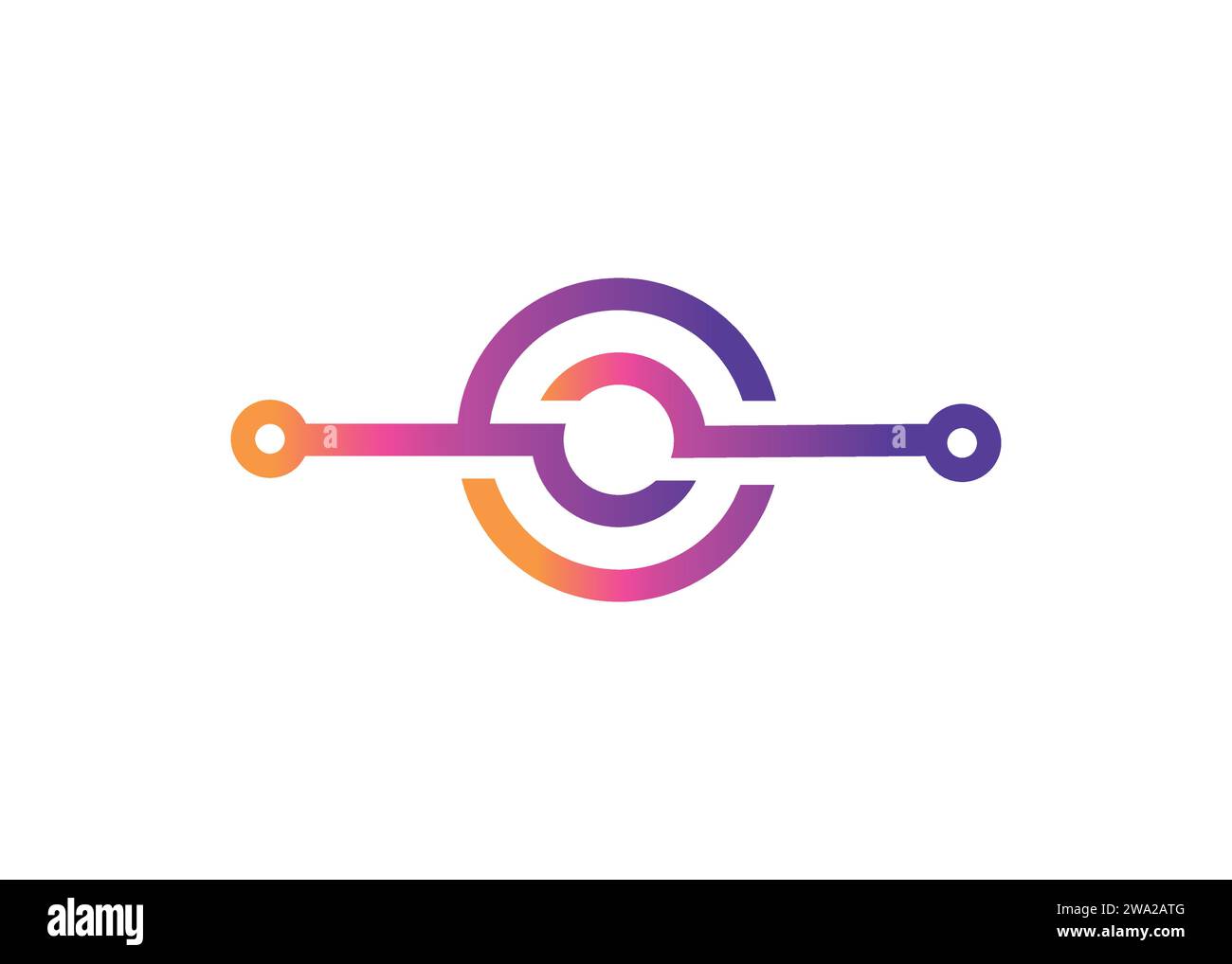 Letter C Technology vector monogram logo design template. Letter C ...