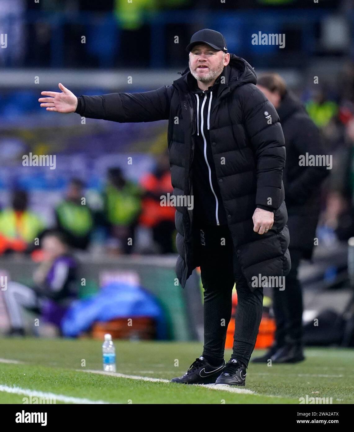 Birmingham City manager Wayne Rooney gestures on the touchline during ...