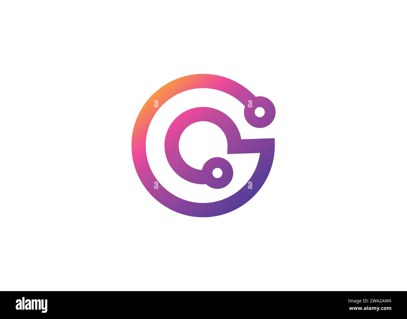 Letter C Technology vector monogram logo design template. Letter C ...