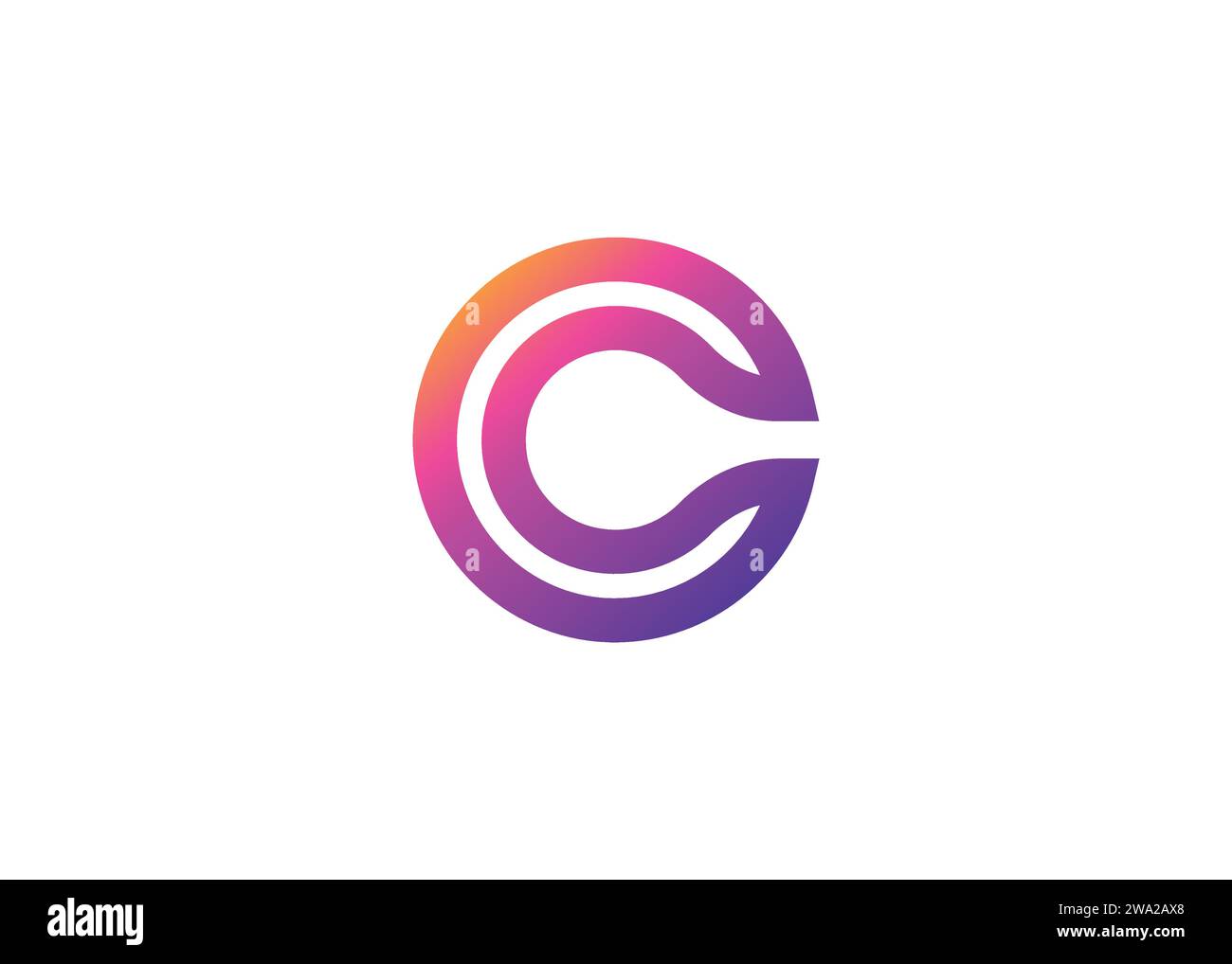 Letter C Technology vector monogram logo design template. Letter C ...