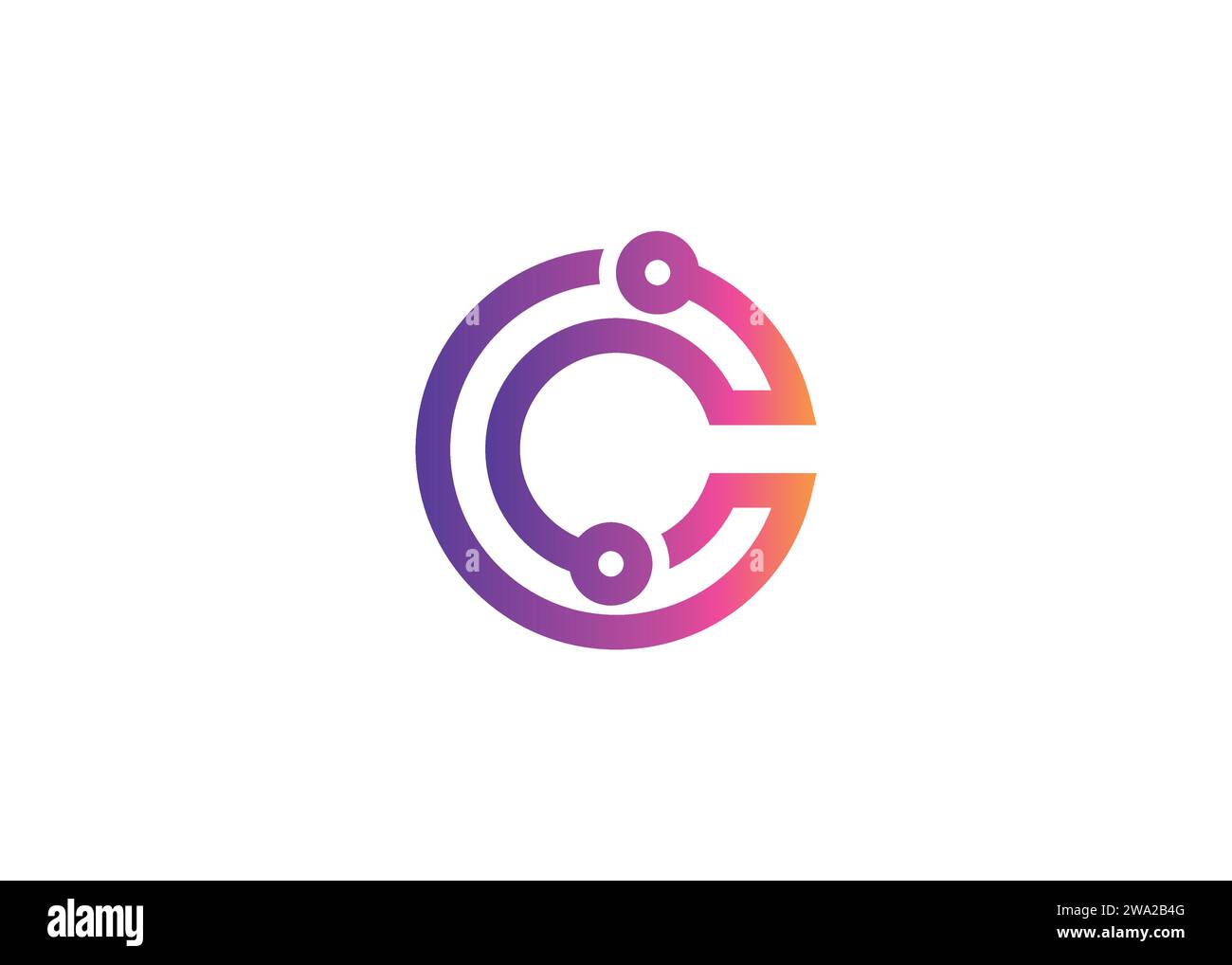 Letter C Technology vector monogram logo design template. Letter C ...