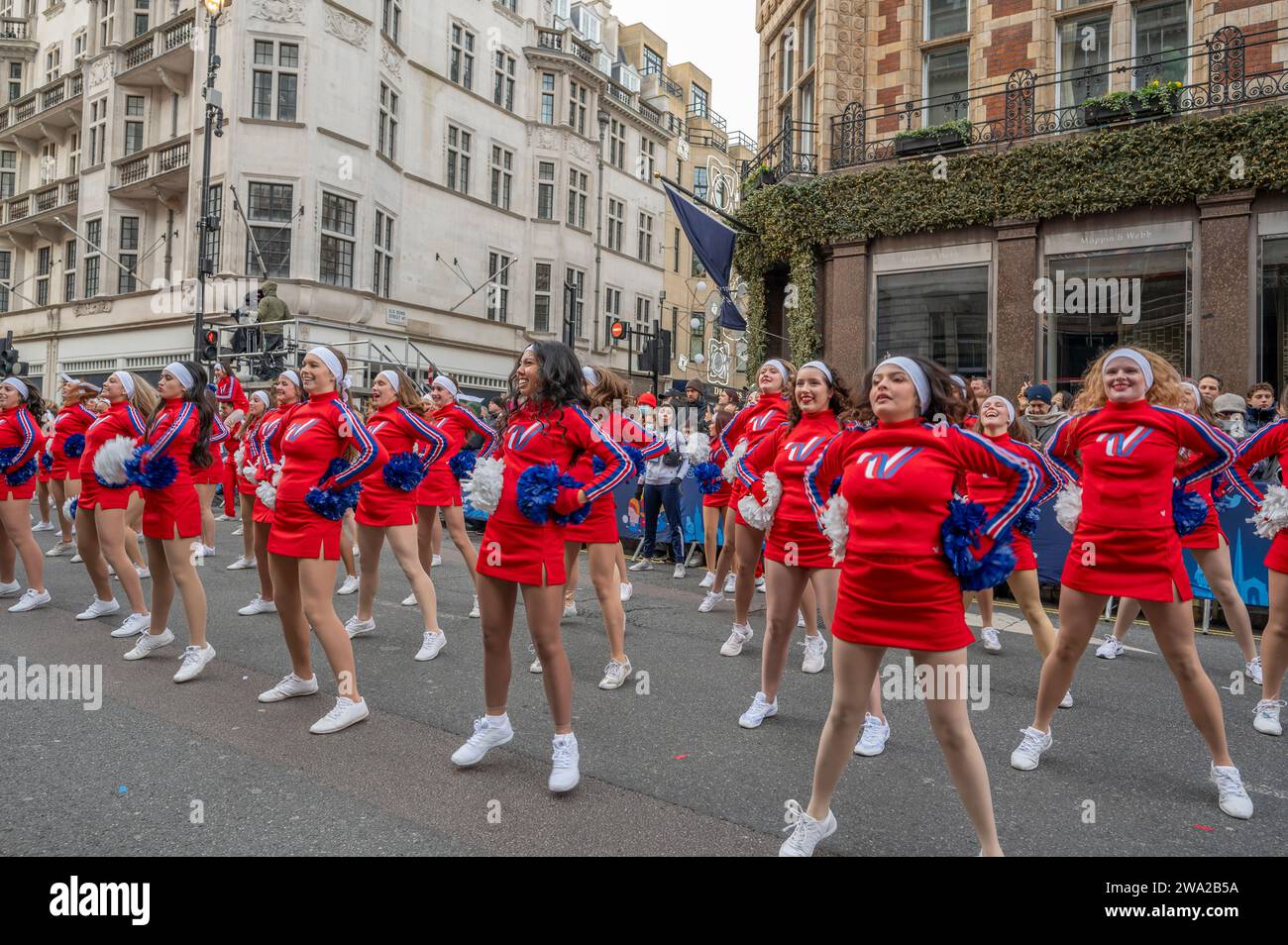 London, UK. 1st Jan, 2024. The colourful LNYDP2024 takes place in central London from Piccadilly ...