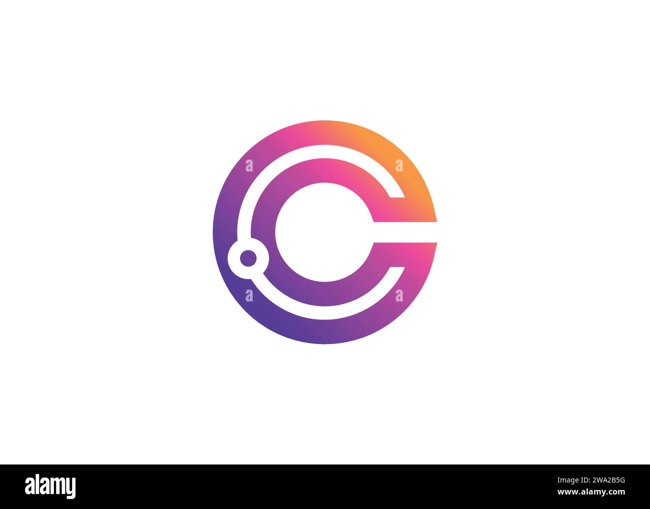 Letter C Technology vector monogram logo design template. Letter C ...