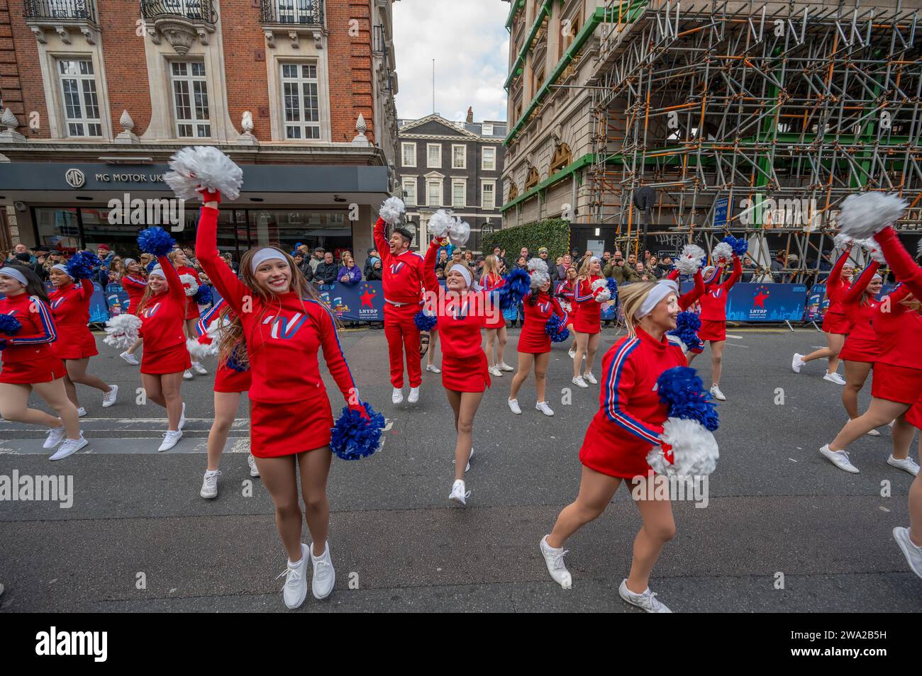 London, UK. 1st Jan, 2024. The colourful LNYDP2024 takes place in central London from Piccadilly ...
