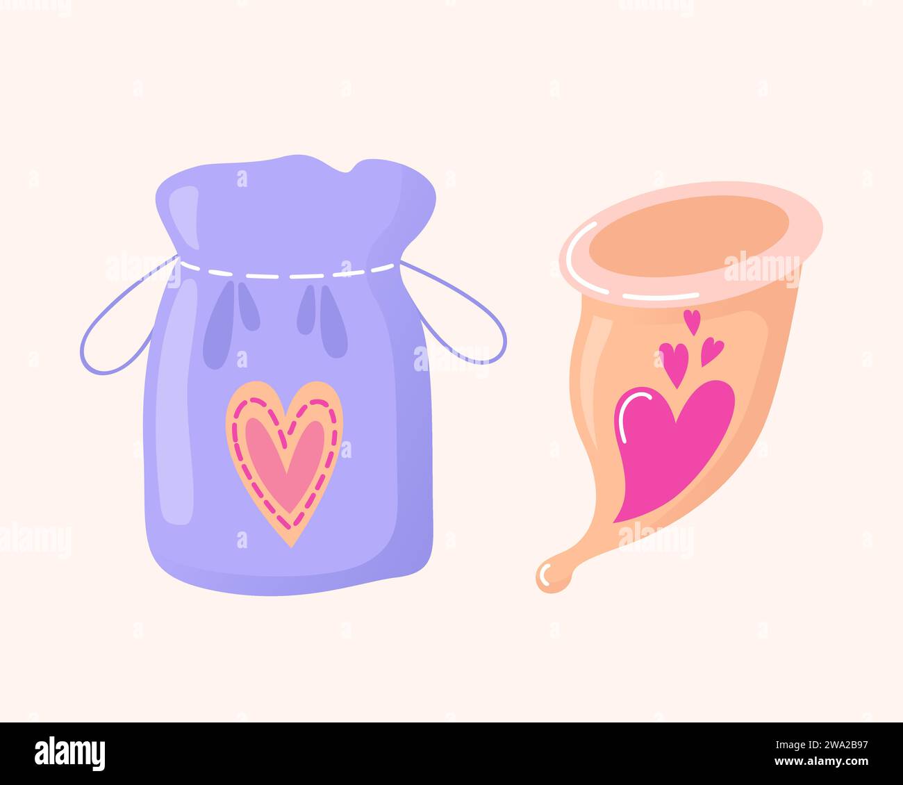 Menstrual cup, storage pouch. Hygiene product. Women Health. Reasonable ...