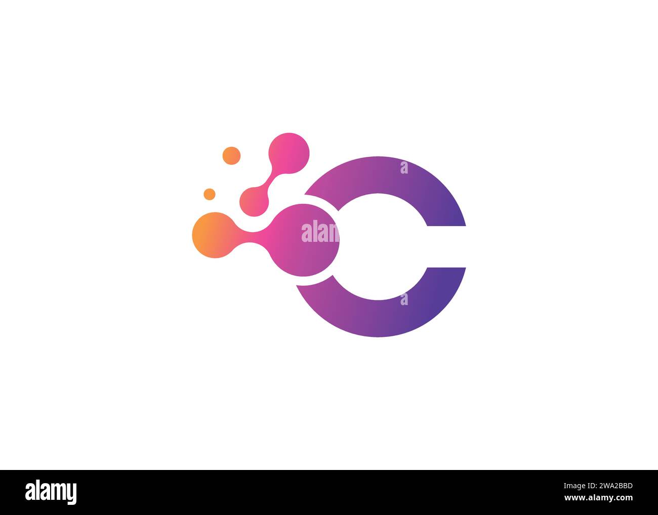 Letter C Technology vector monogram logo design template. Letter C ...