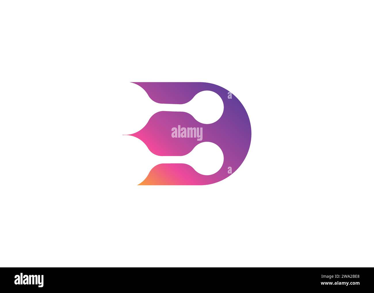 Letter D Technology vector monogram logo design template. Letter D ...