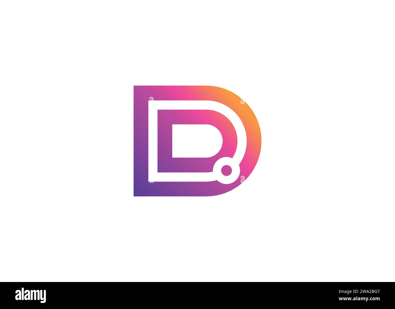 Letter D Technology vector monogram logo design template. Letter D ...