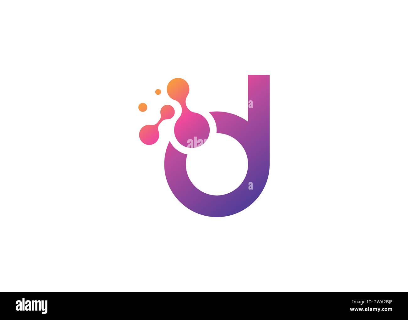 Letter D Technology vector monogram logo design template. Letter D ...
