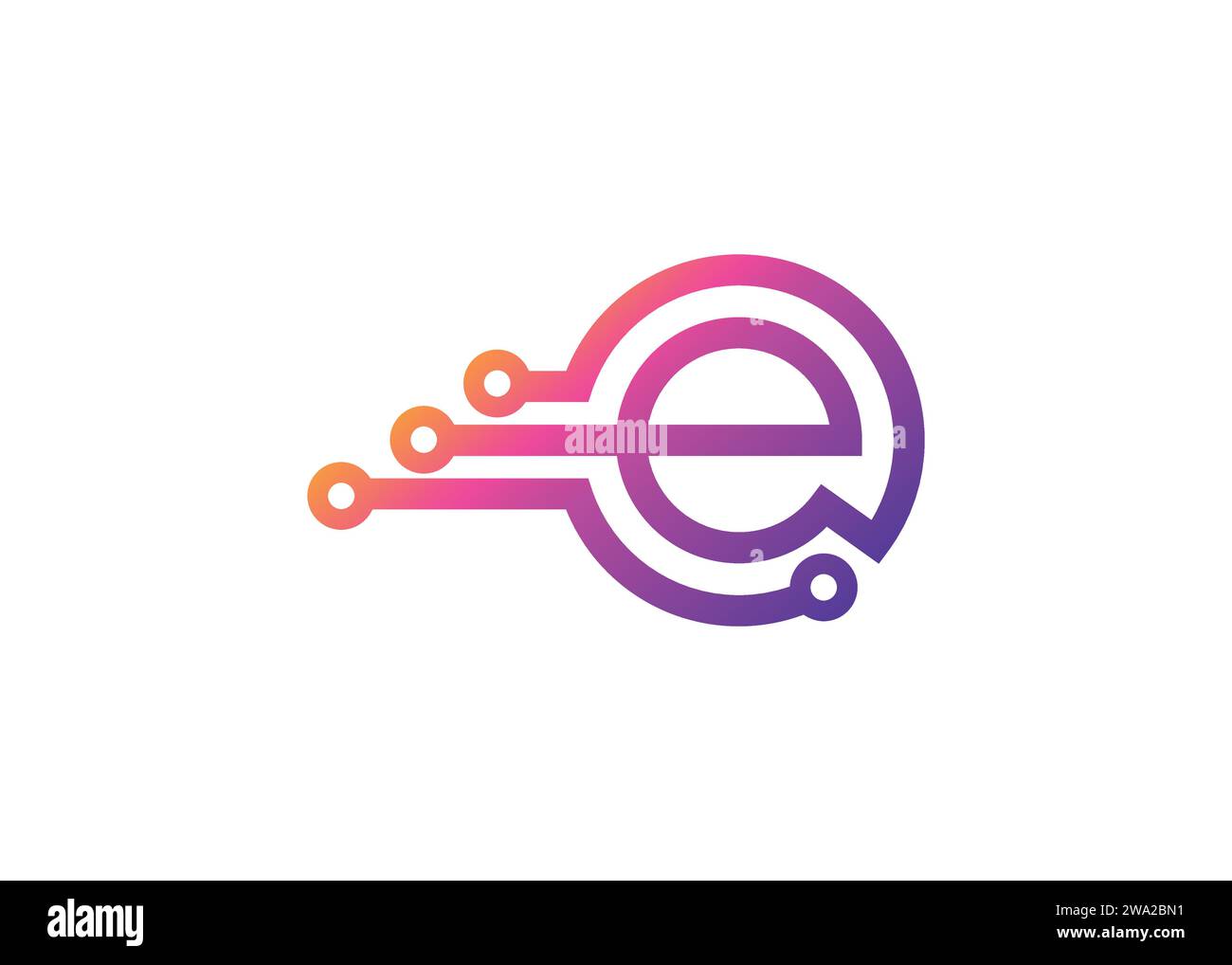 Letter E Technology vector monogram logo design template. Letter E ...