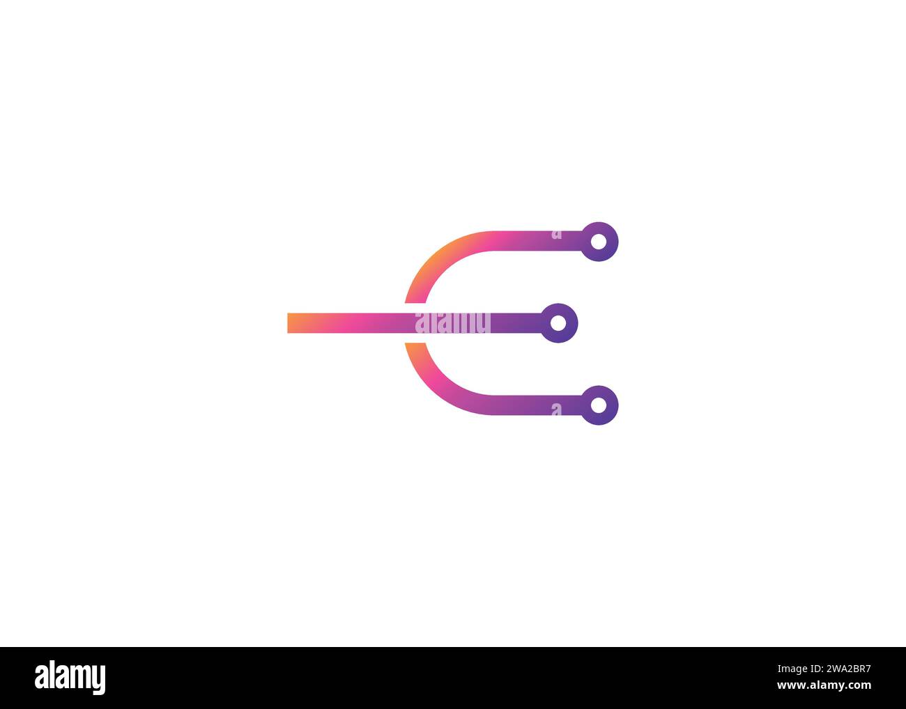 Letter E Technology vector monogram logo design template. Letter E ...