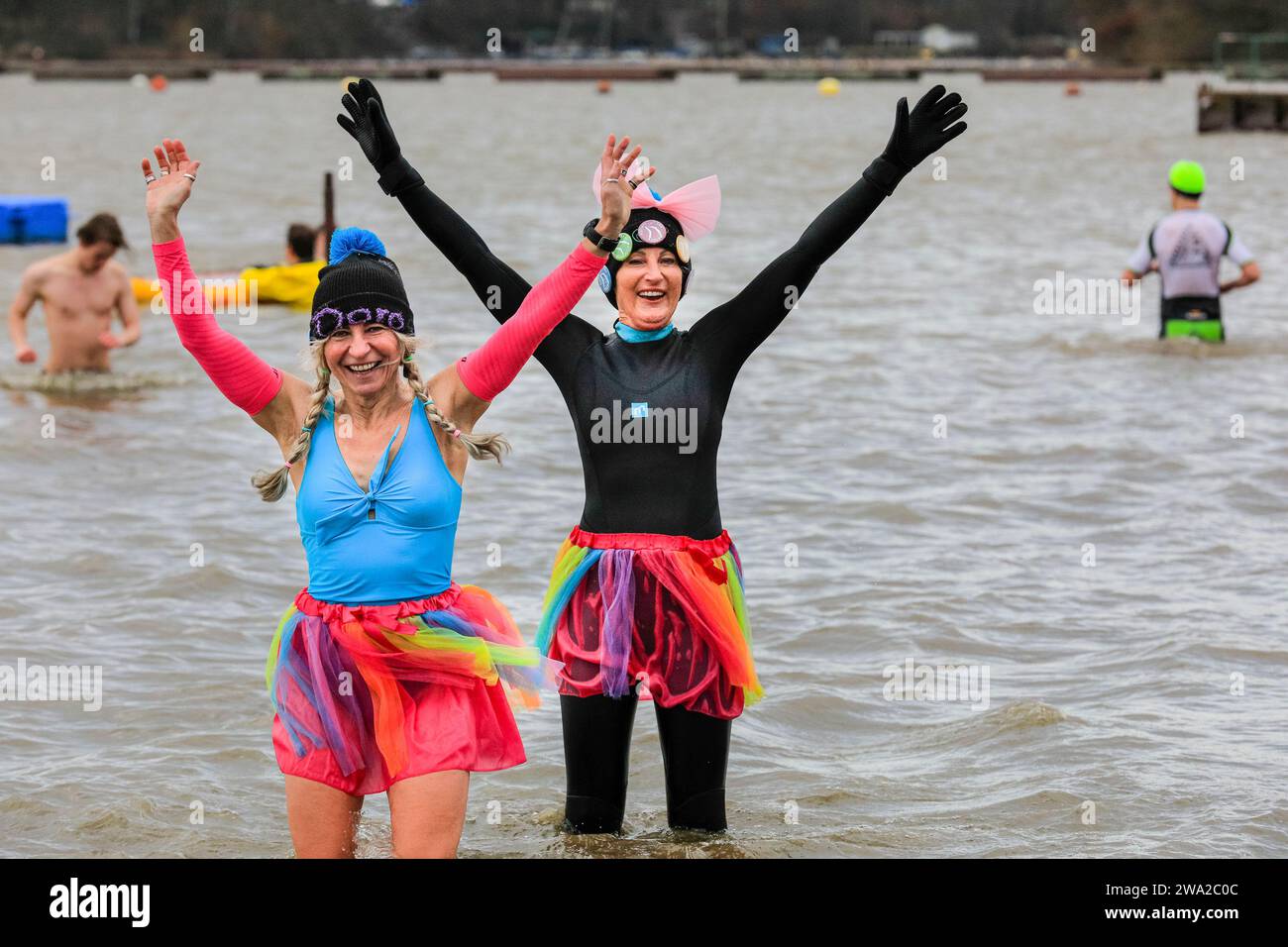 Haltern, Germany. 01st Jan, 2024. Two participants from SV Lembeck ...