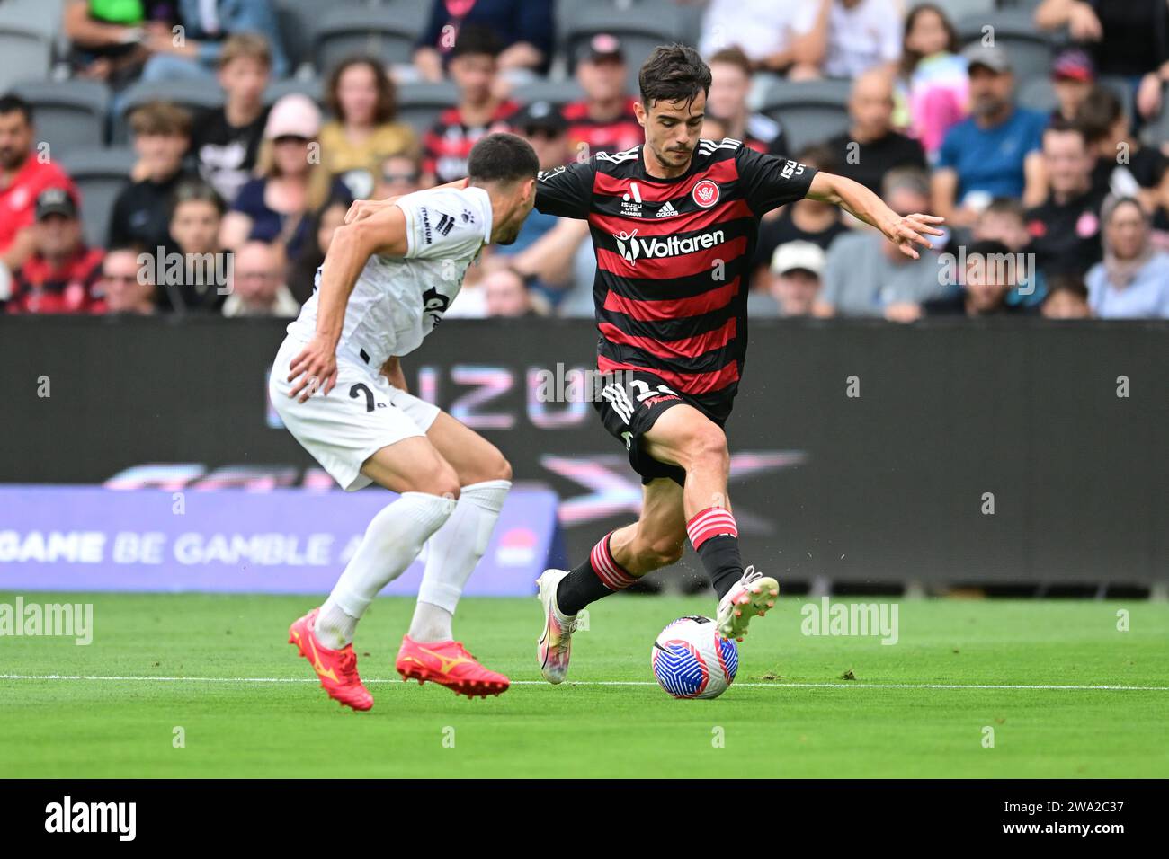 Parramatta, Australia. 01st Jan, 2024. Clayton Rhys Lewis (L) of the ...