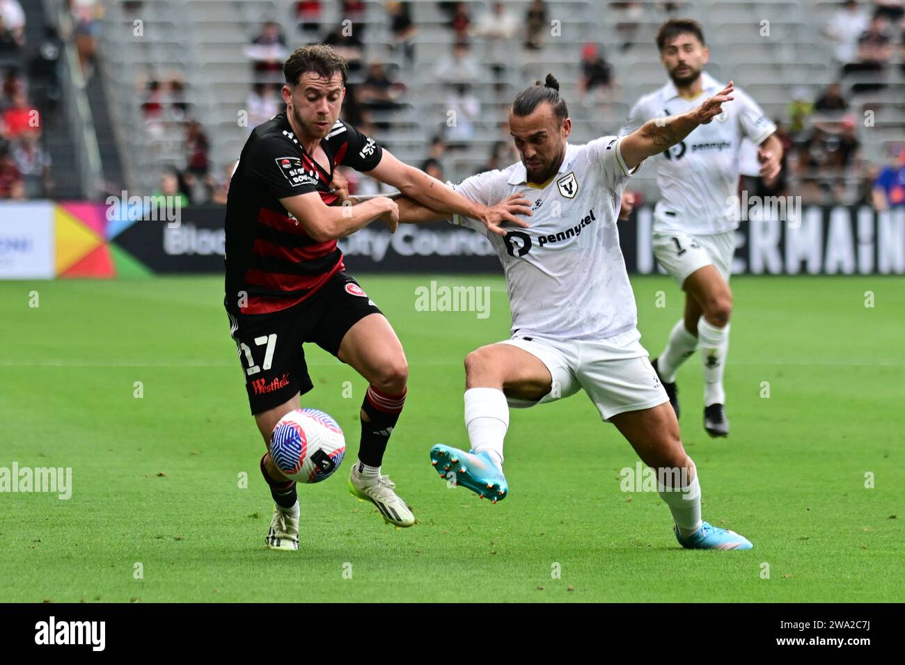 Parramatta, Australia. 01st Jan, 2024. Lachlan Ricky Brook (L) of the ...