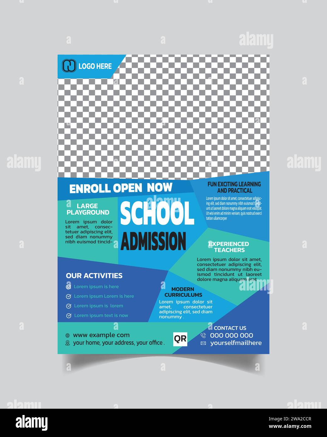Elegant Back to School Flyer Template and Trendy Admission Leaflet or Modern Design School ...