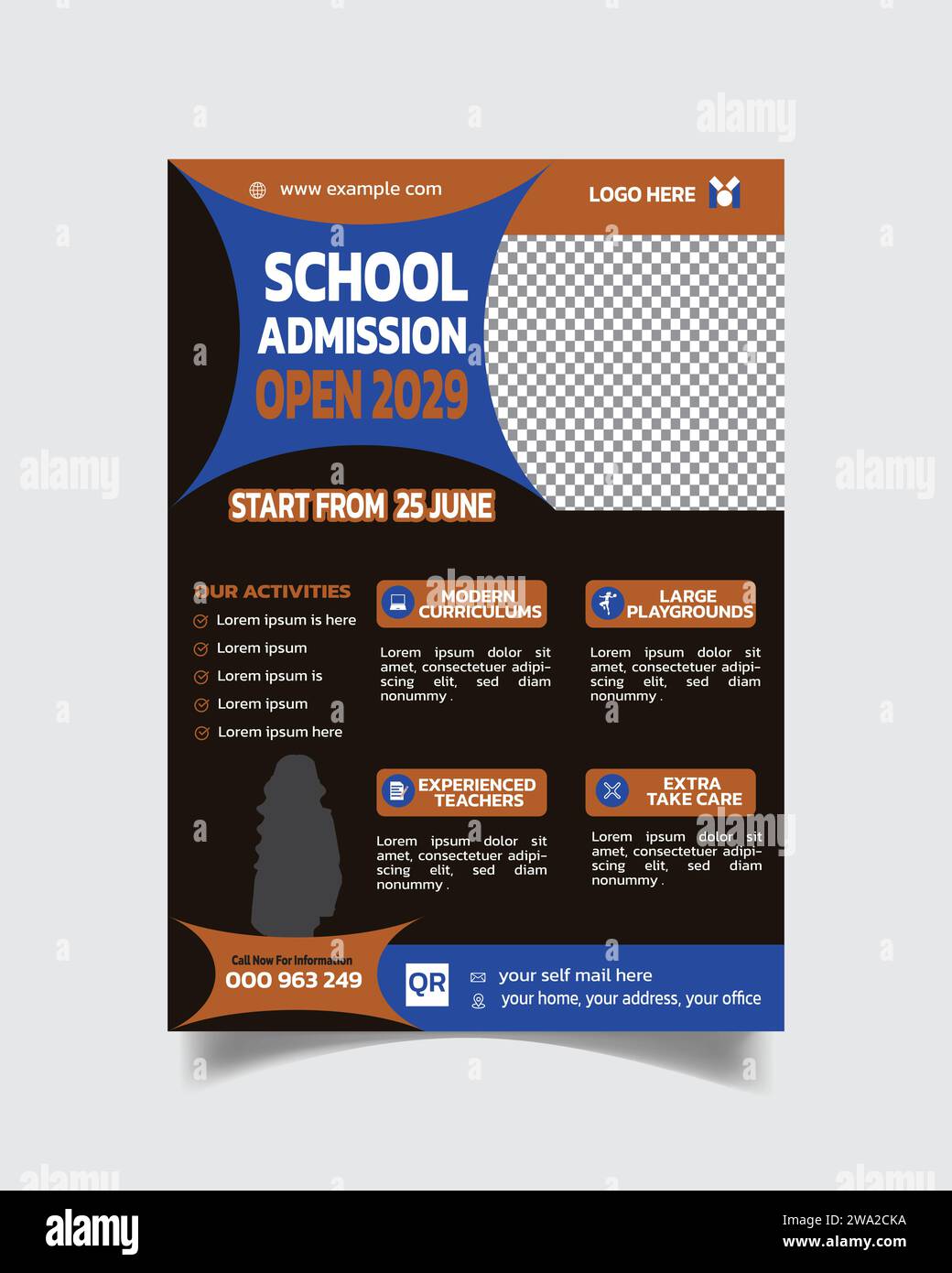 Unique Private School Flyer Template and Modern Admission Leaflet Home ...