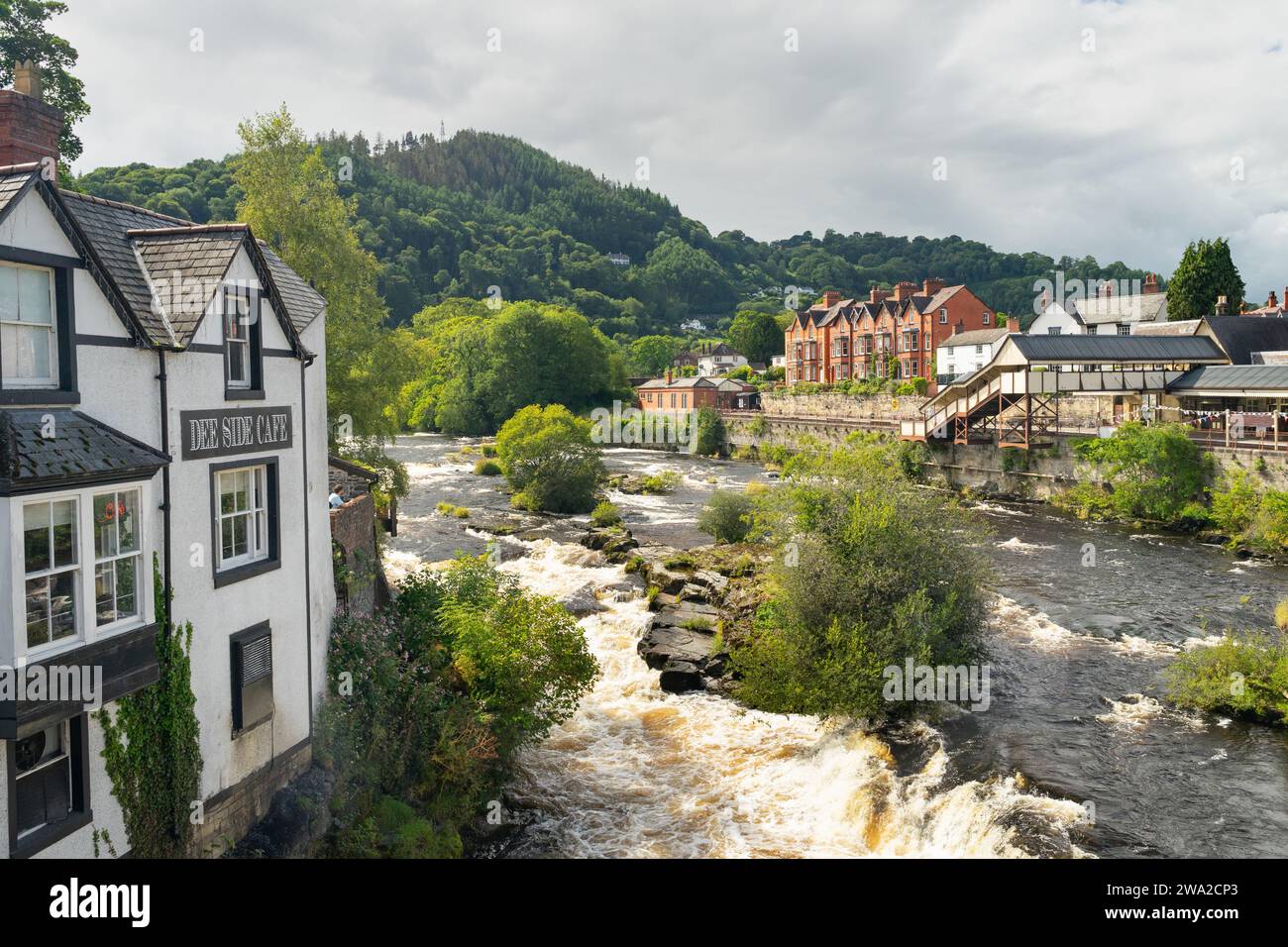 Llangollen Town Falls, Llangollen, Wales, UK Stock Photo - Alamy