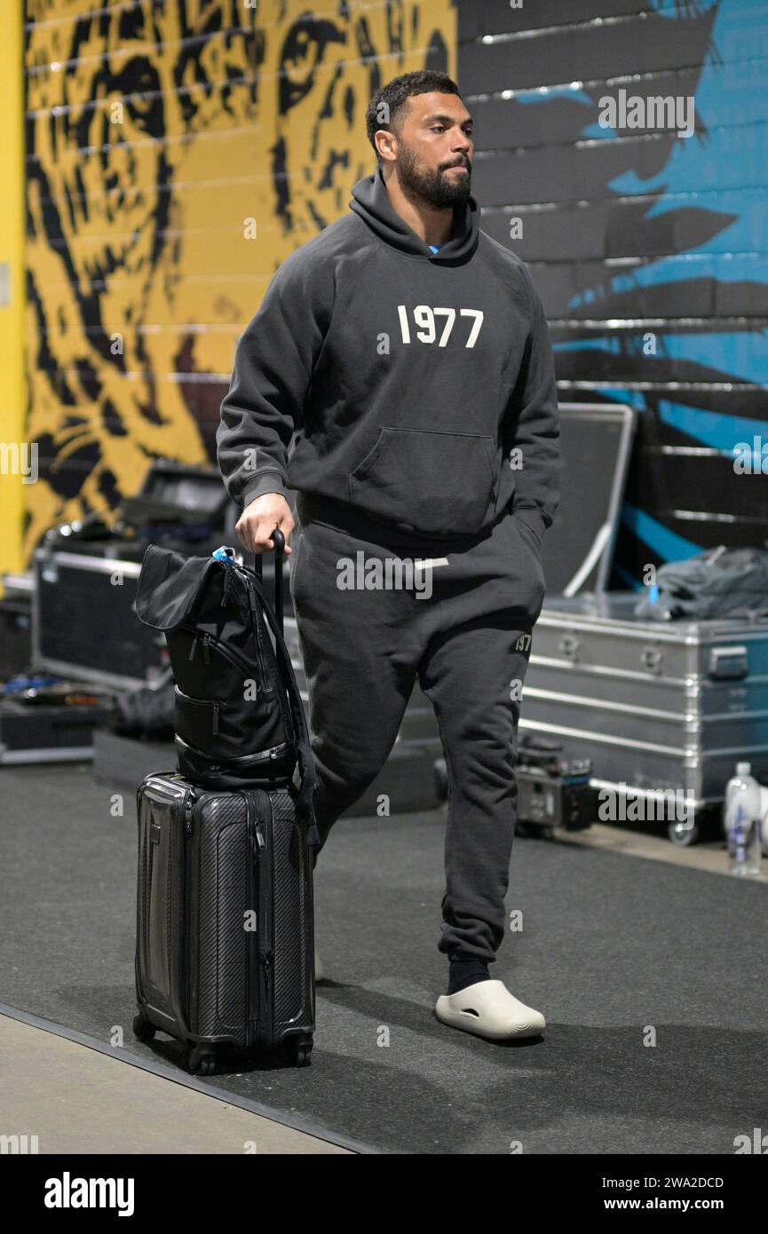 Carolina Panthers defensive end Chris Wormley arrives to the stadium ...