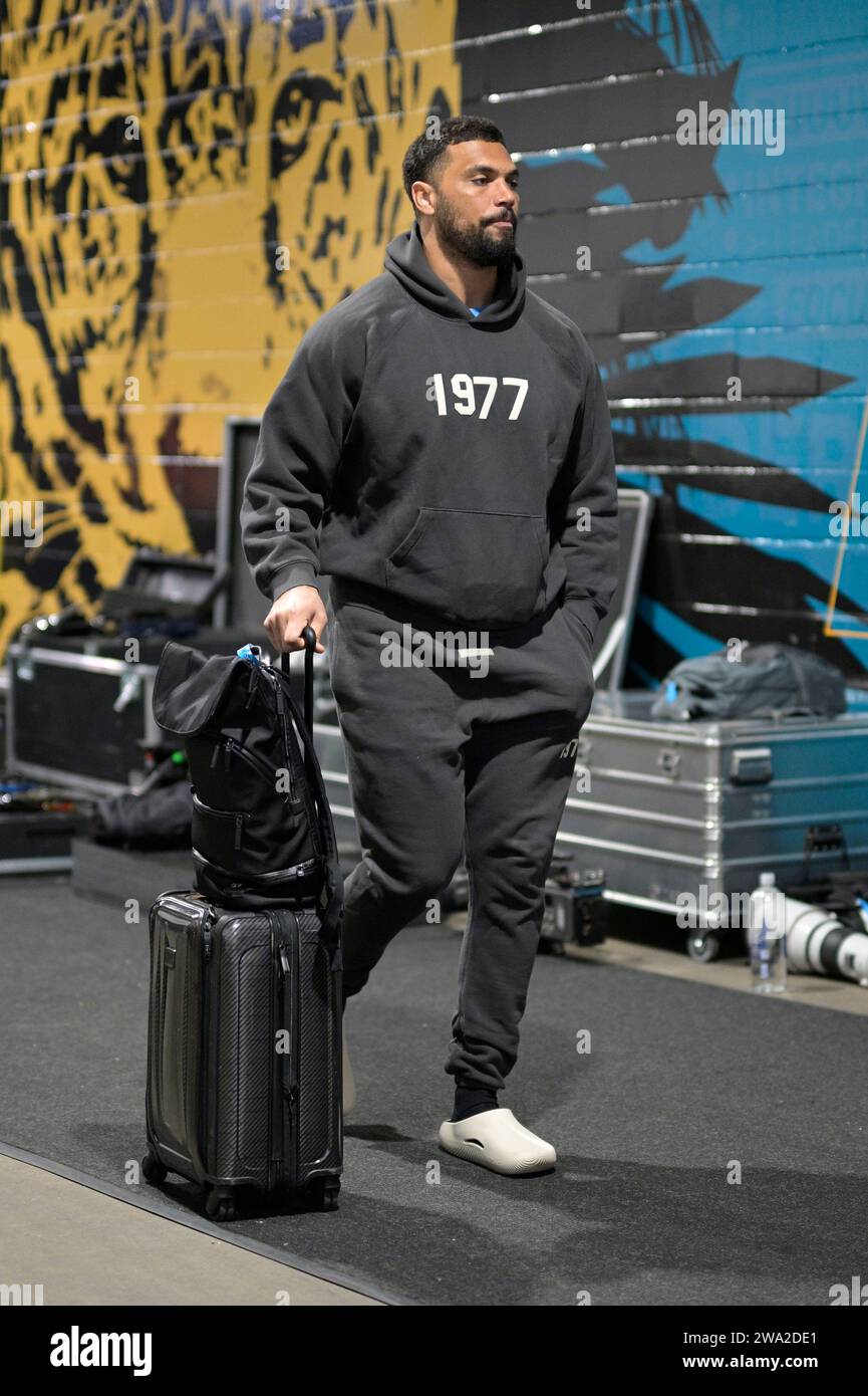 Carolina Panthers defensive end Chris Wormley arrives to the stadium ...
