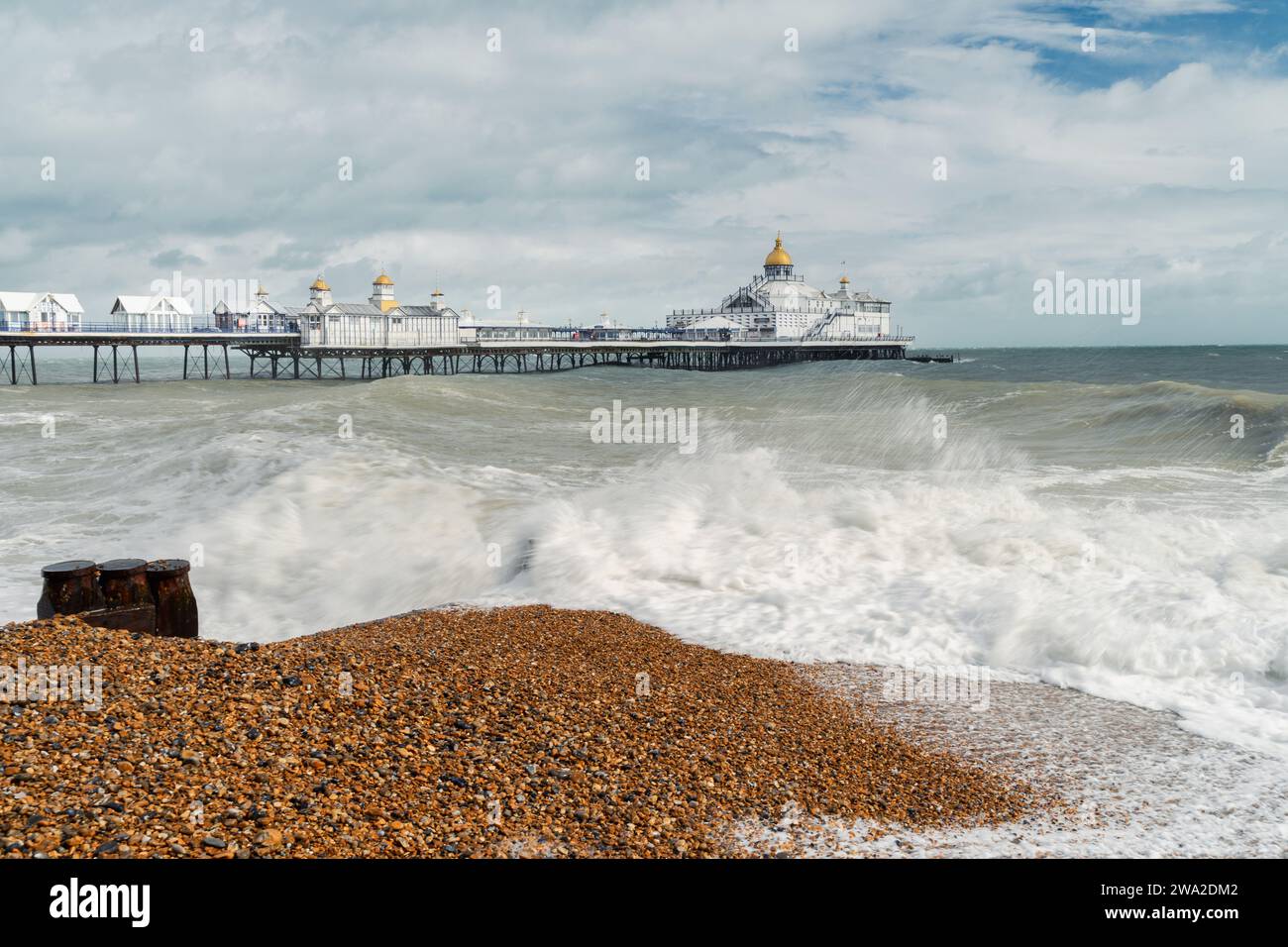Eastbourne Beach and Pier - Sussex, England, UK Stock Photo - Alamy
