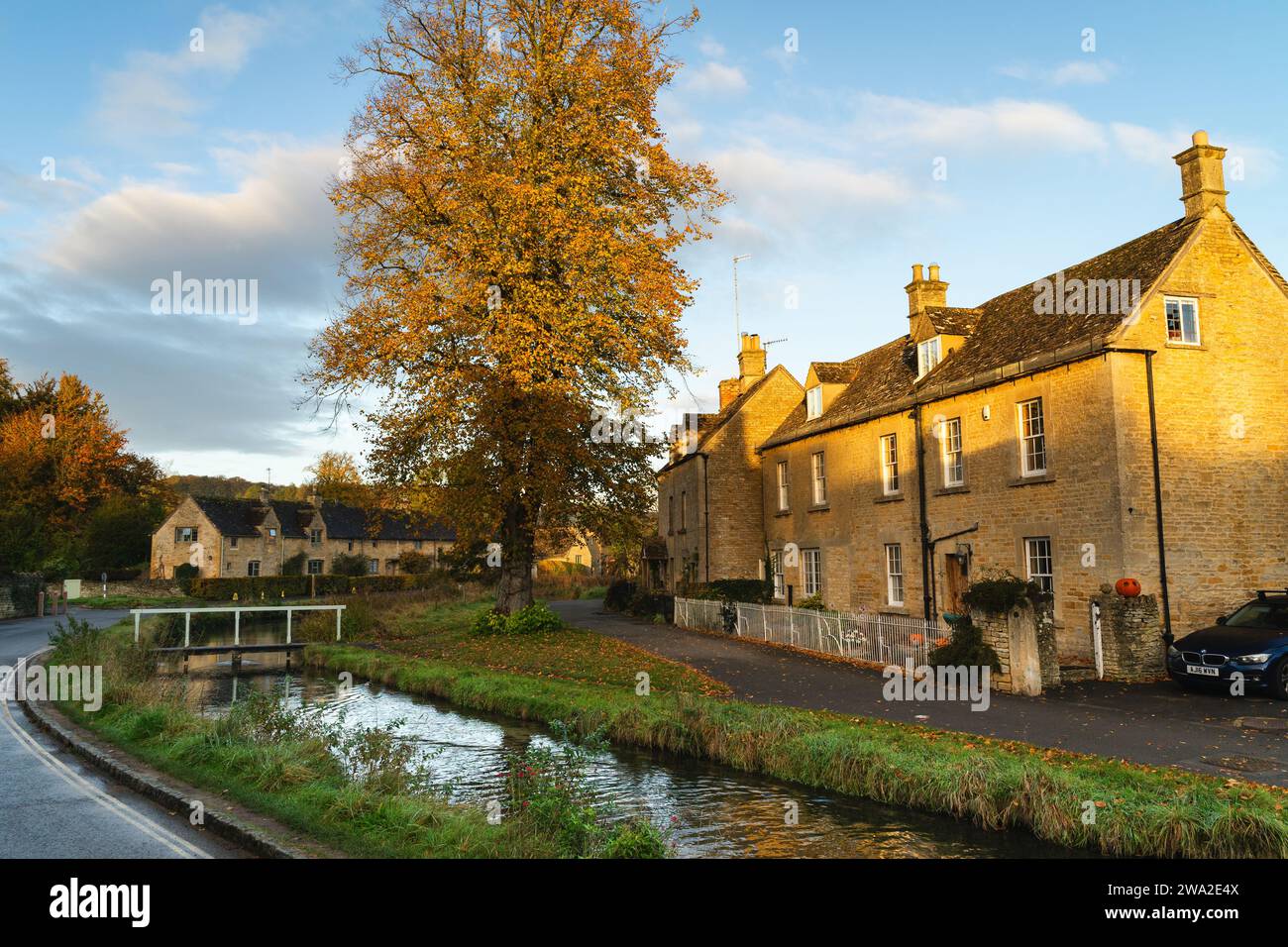 Autumn in Lower Slaughter, Cotswolds Village, England, UK Stock Photo ...