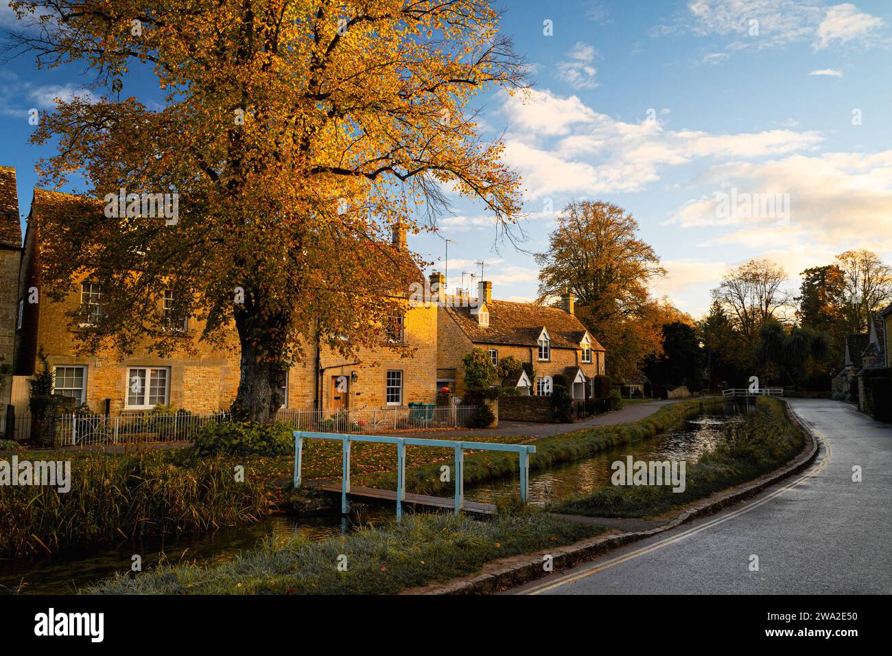 Autumn in Lower Slaughter, Cotswolds Village, England, UK Stock Photo ...