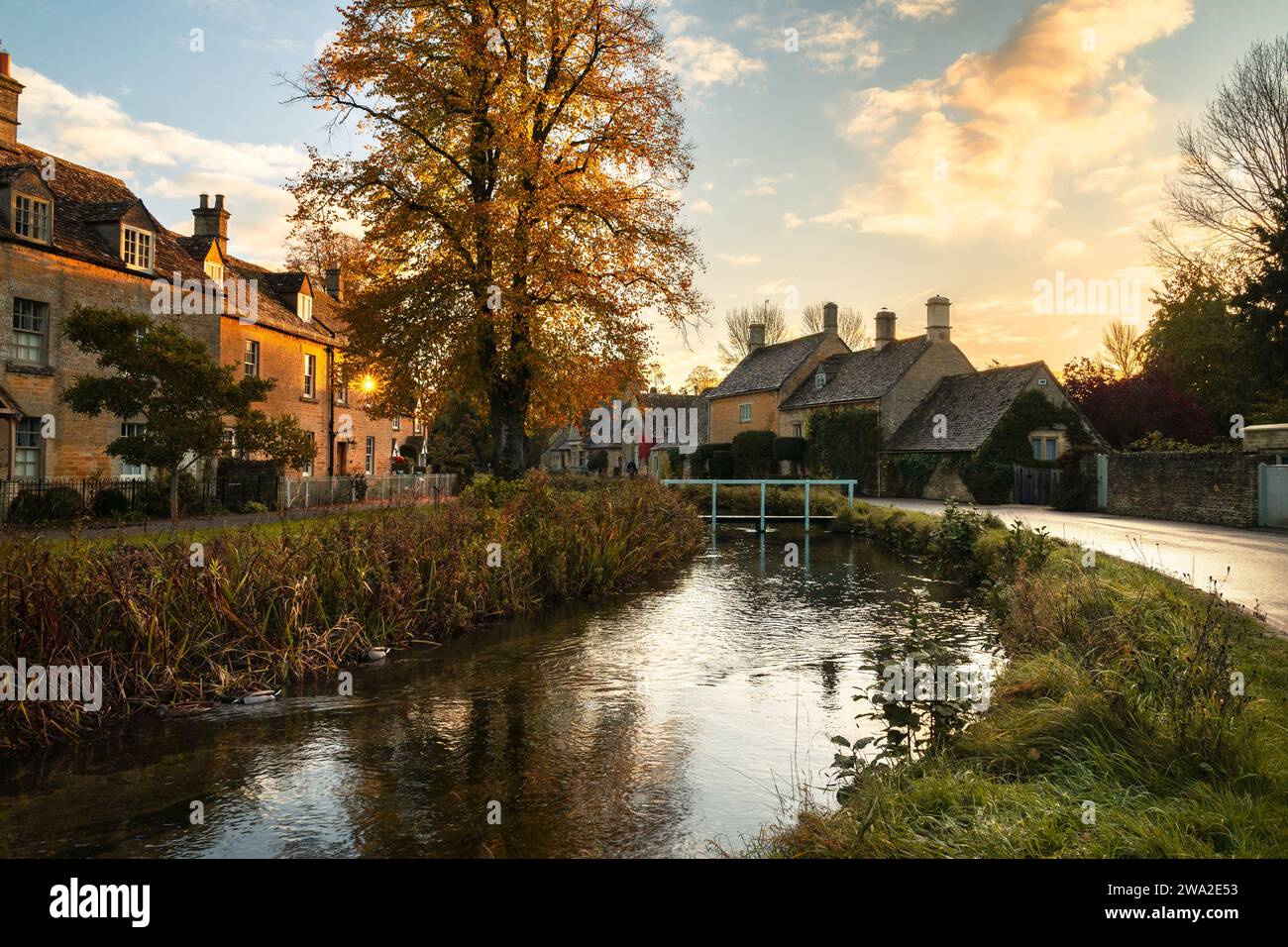 Autumn in Lower Slaughter, Cotswolds Village, England, UK Stock Photo ...
