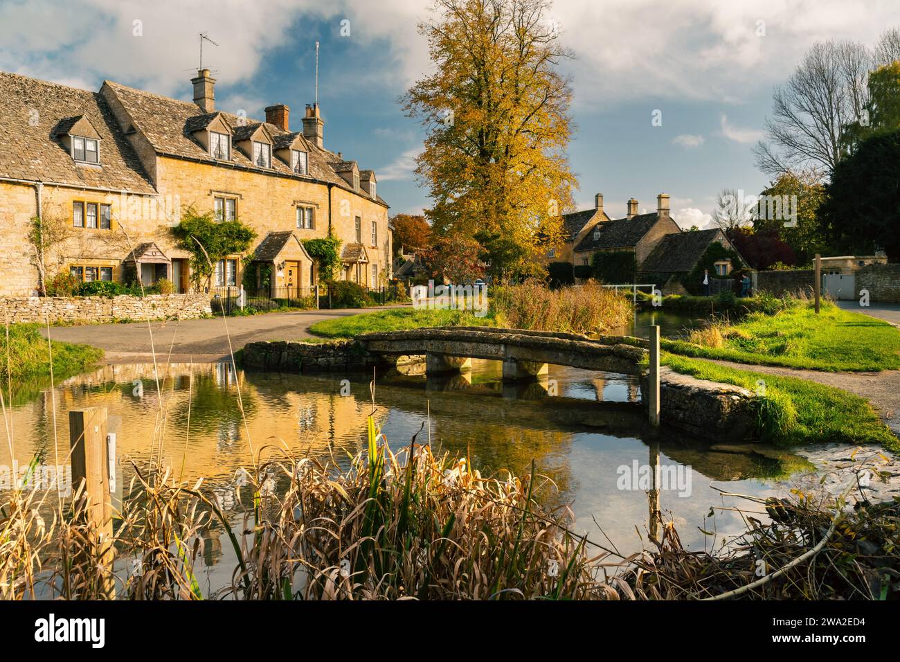 Autumn in Lower Slaughter, Cotswolds Village, England, UK Stock Photo ...