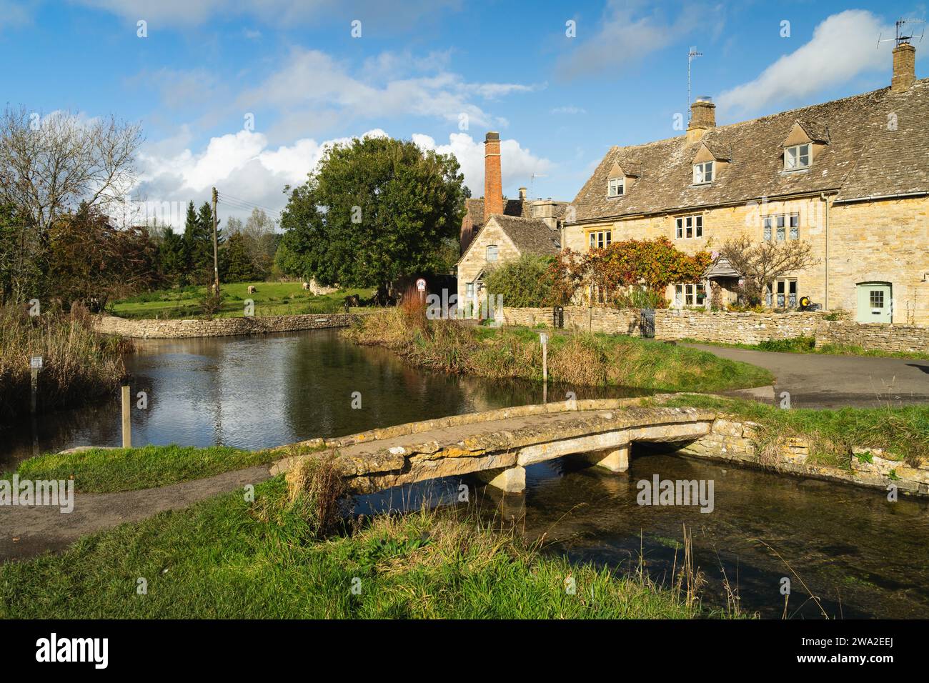 Autumn in Lower Slaughter, Cotswolds Village, England, UK Stock Photo ...