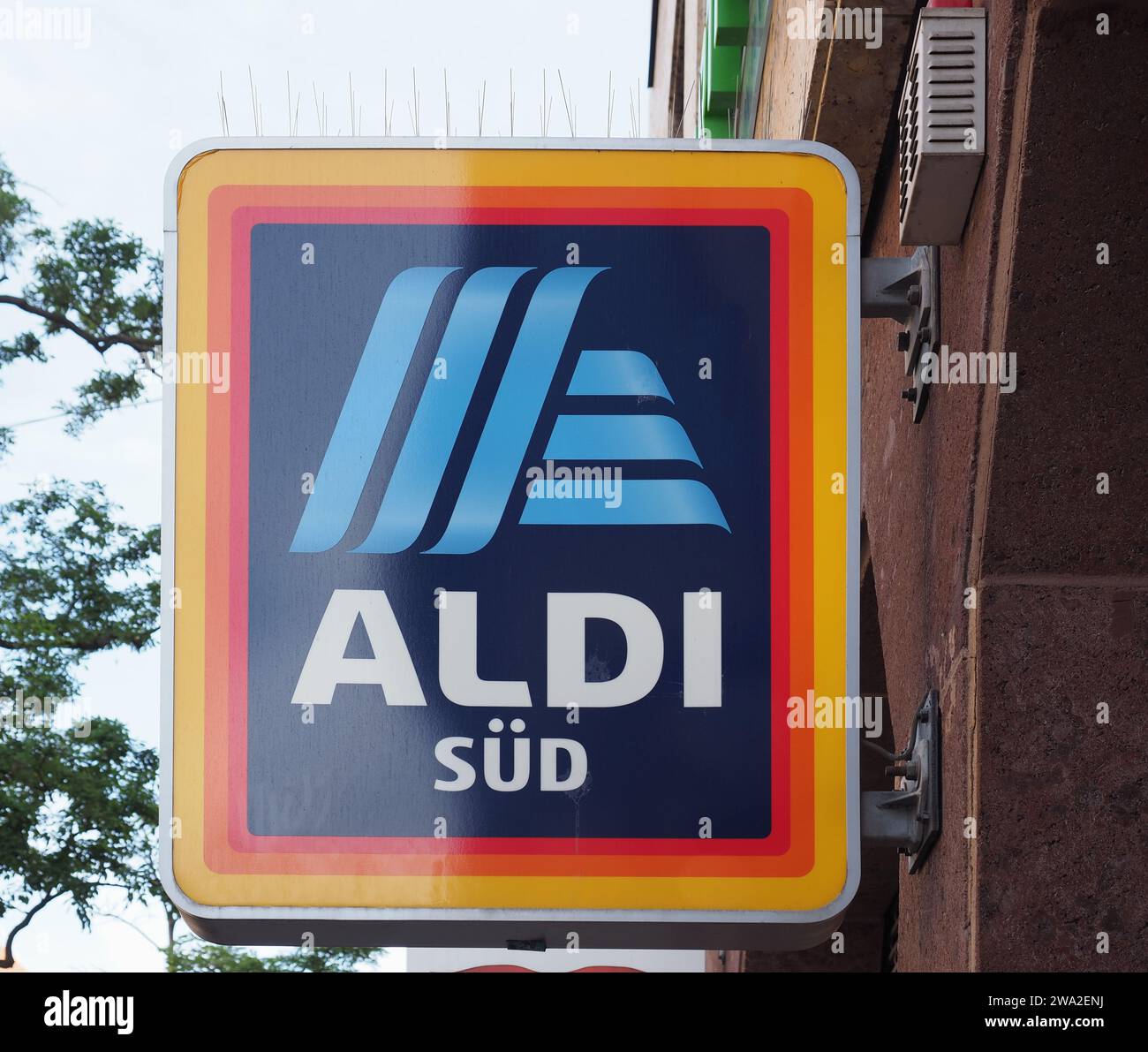 NUERNBERG, GERMANY - CIRCA JUNE 2022: Aldi Sued Storefront Sign Stock ...