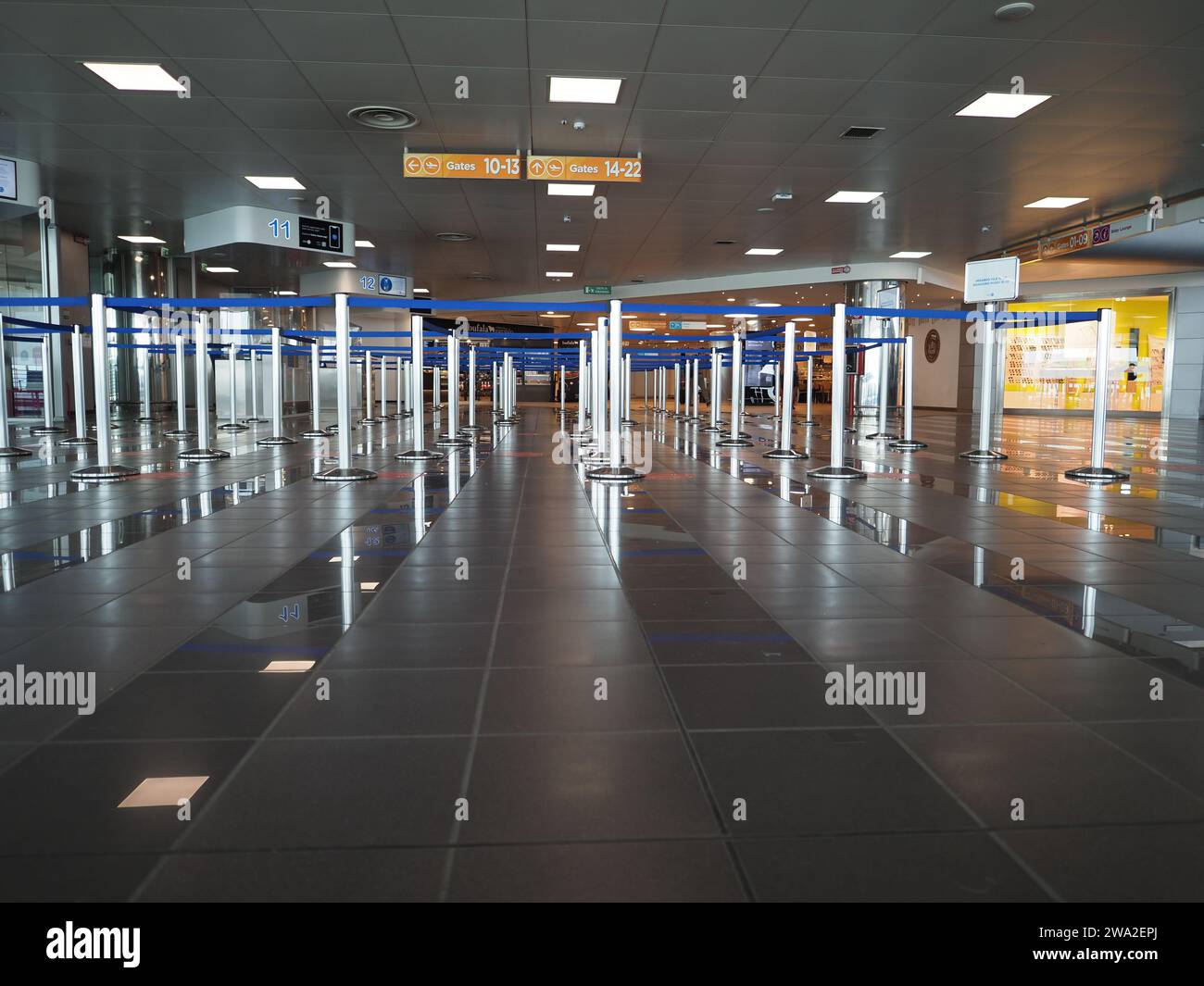 TURIN, ITALY - CIRCA JUNE 2022: Queue Line For Queueing At The Airport ...