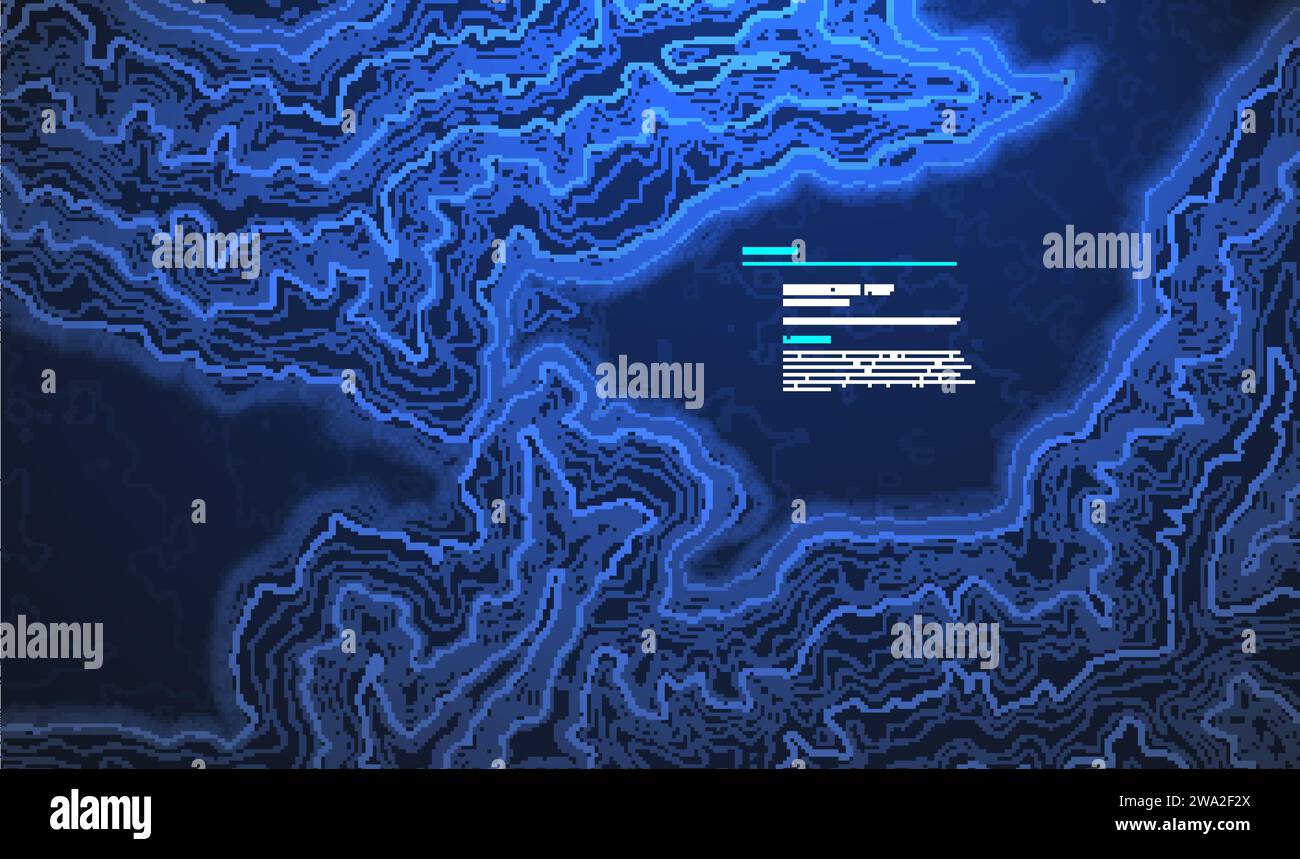 Topographic map blue technology background. Big data elevation map with ...