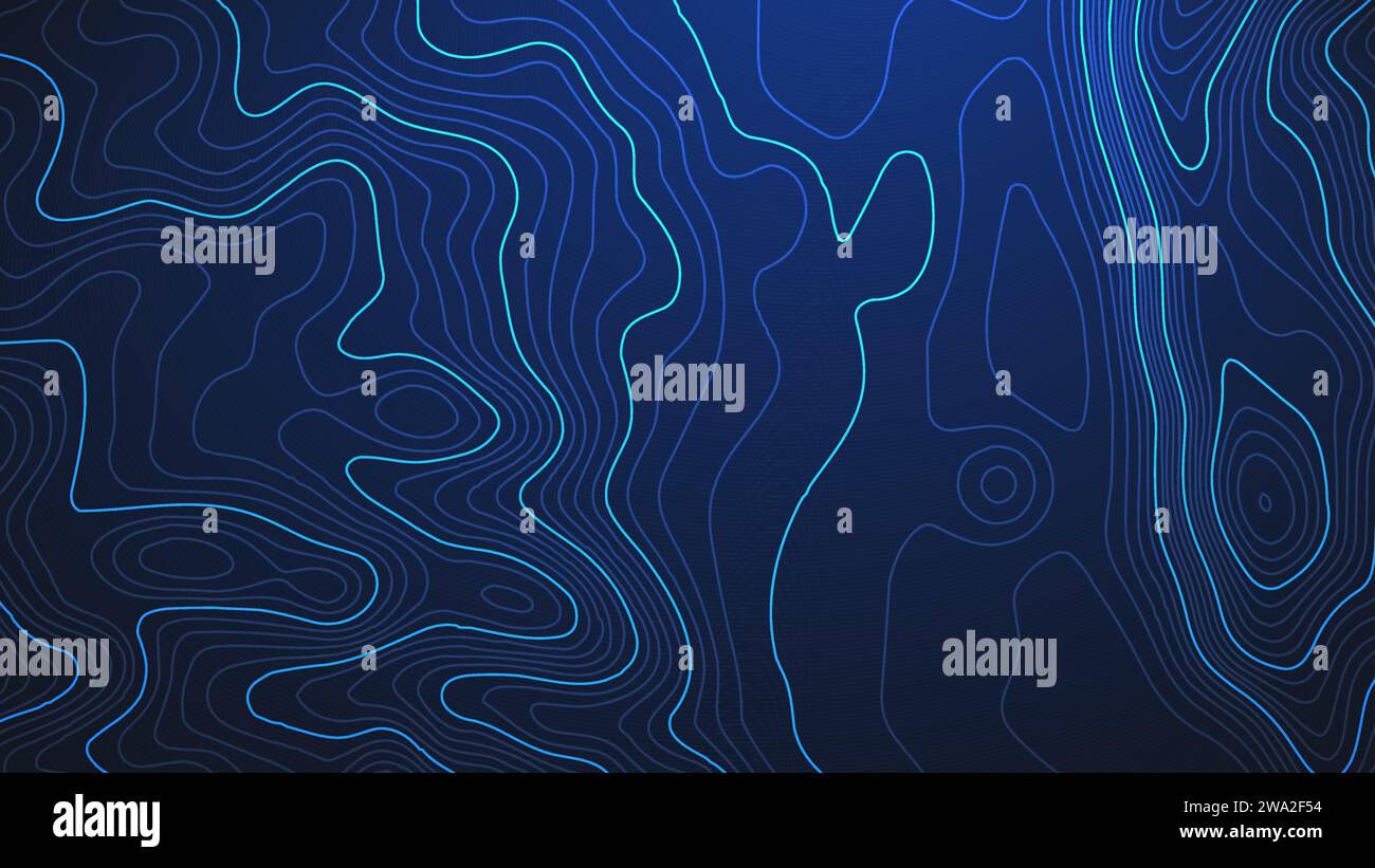 Topographic map blue technology background. Big data elevation map with ...