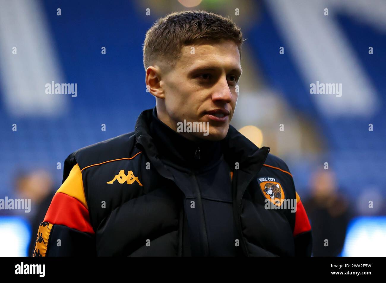 Sheffield, UK. 01st Jan, 2024. Greg Docherty 8 of Hull City arrives ...