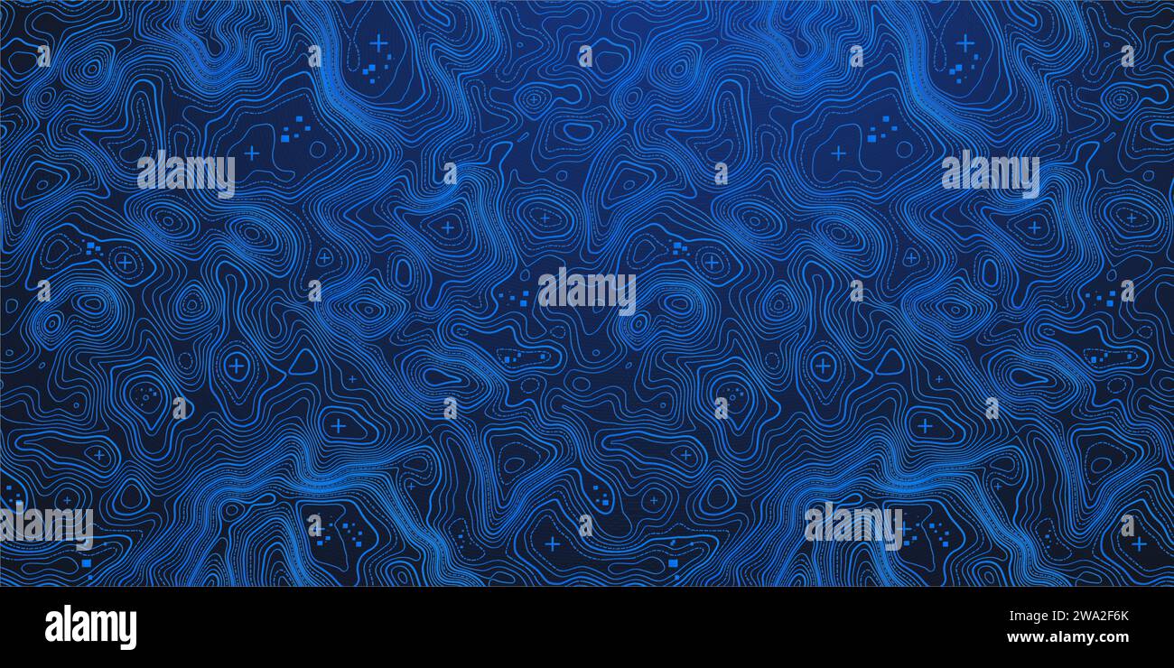 Topographic map blue technology background. Big data elevation map with ...