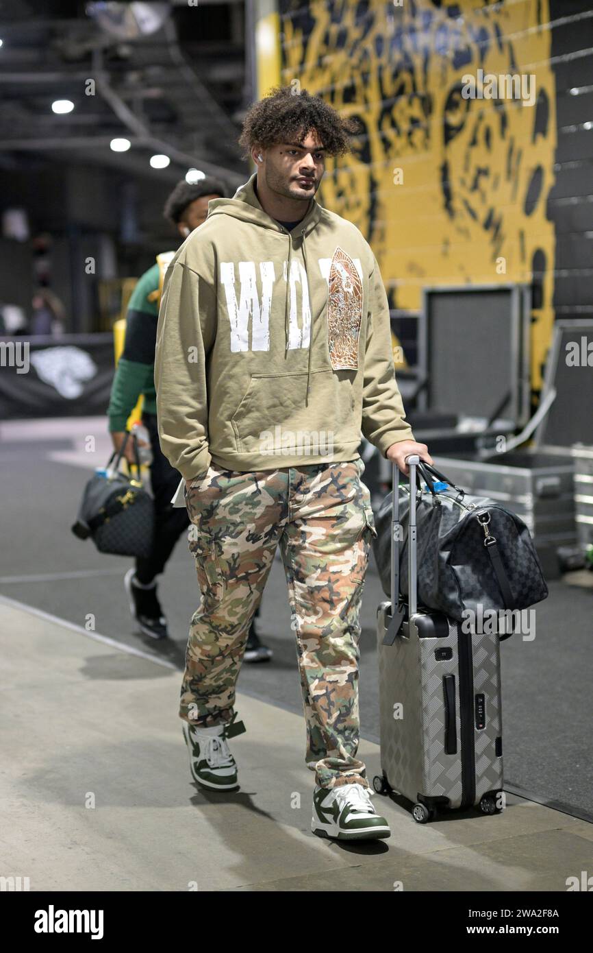 Carolina Panthers tight end Tommy Tremble arrives to the stadium before ...