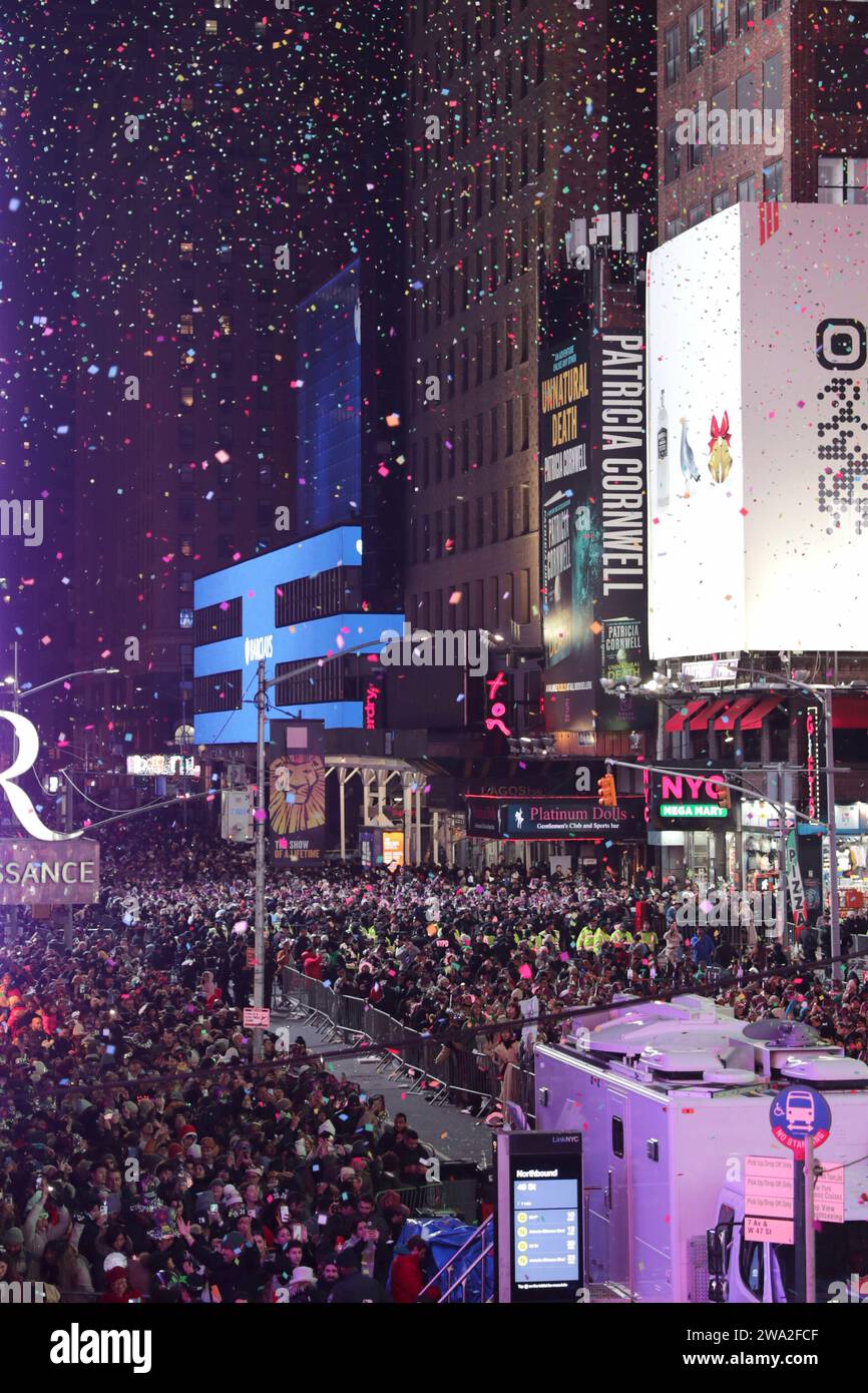 Time Square, New York, USA, January 01, 2024 - Thousands of revelers ...