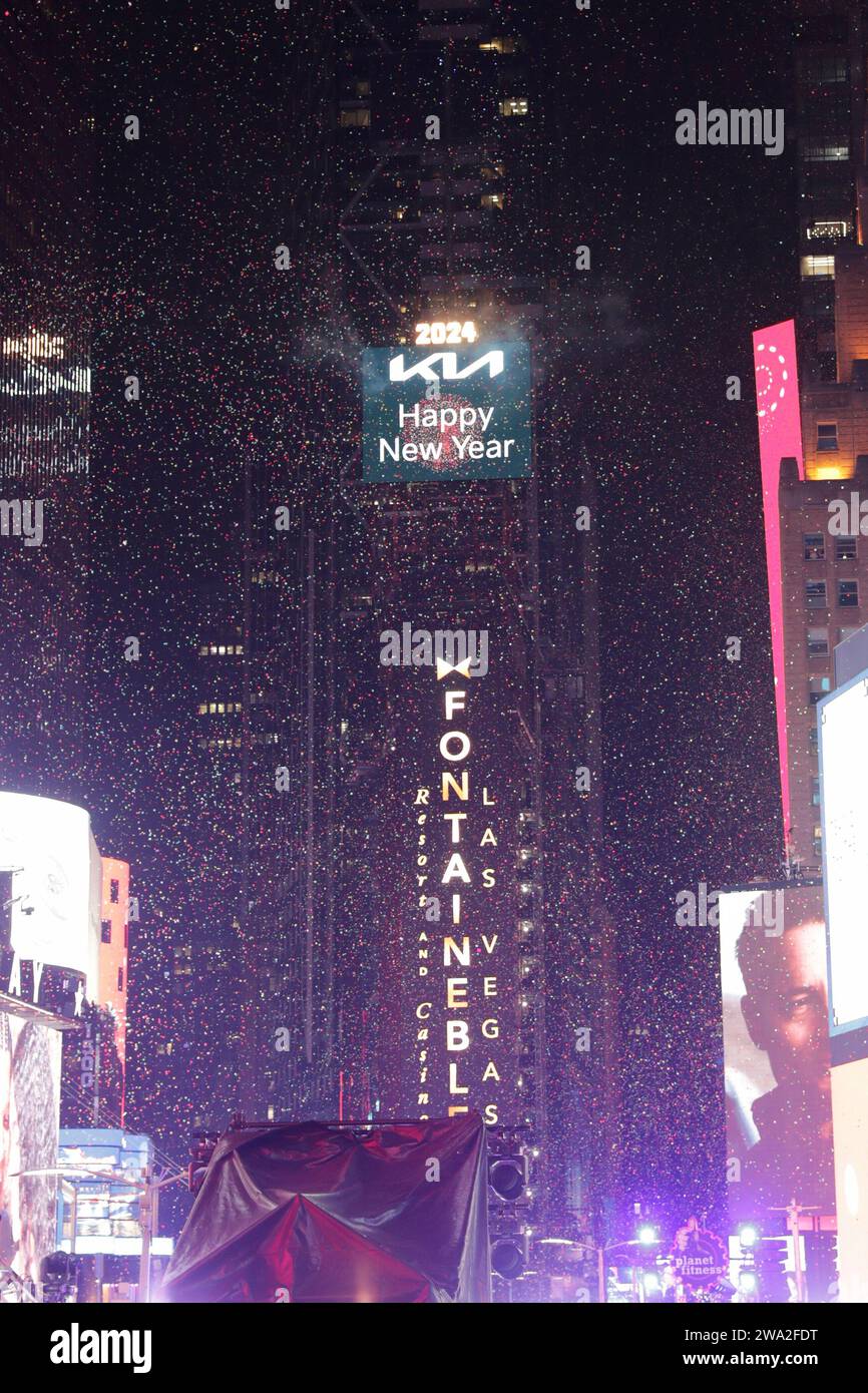 Time Square, New York, USA, January 01, 2024 - Thousands of revelers ...