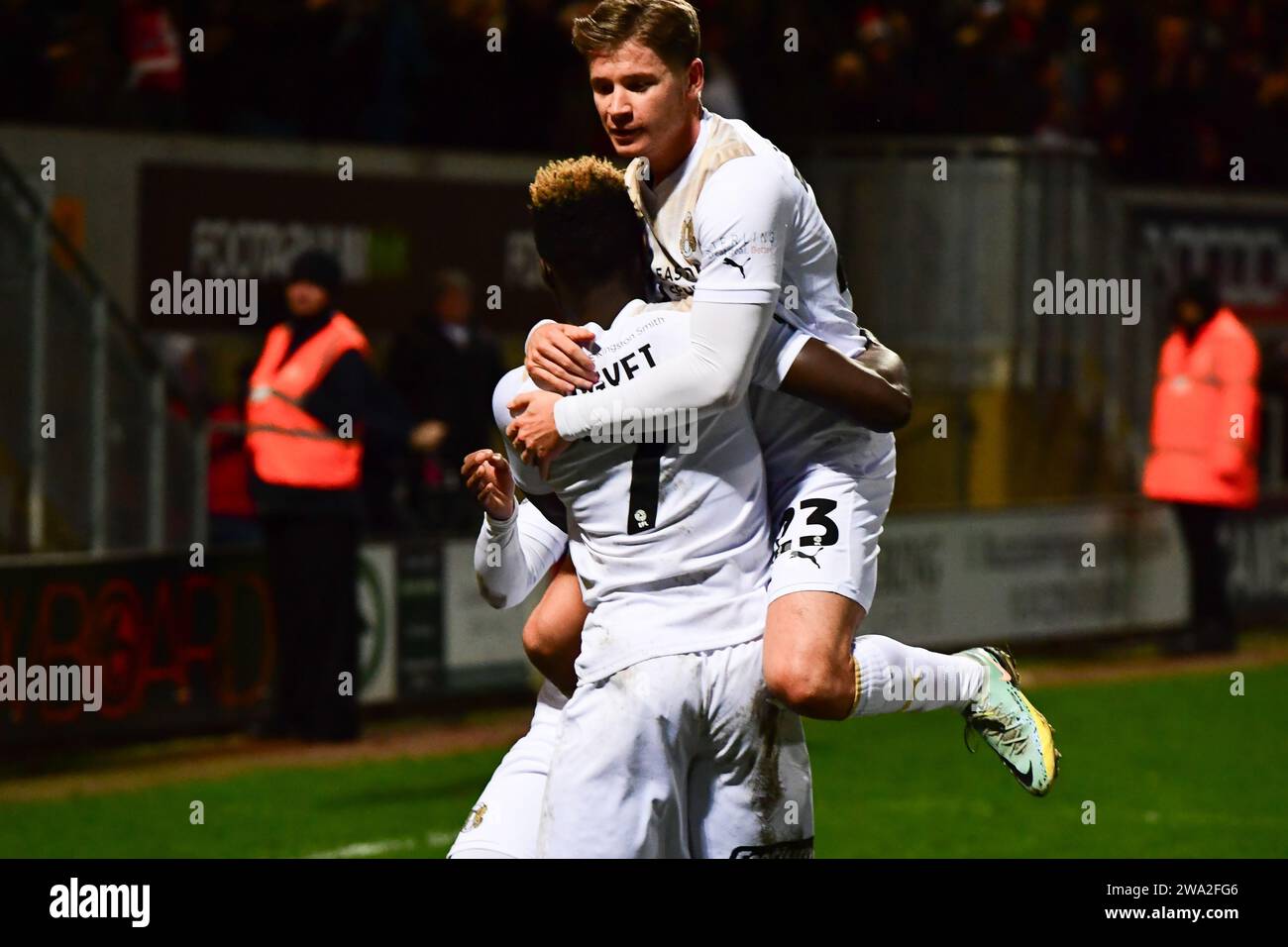 Cambridge on Monday 1st January 2024. Daniel Agyei (7 Leyton Orient ...