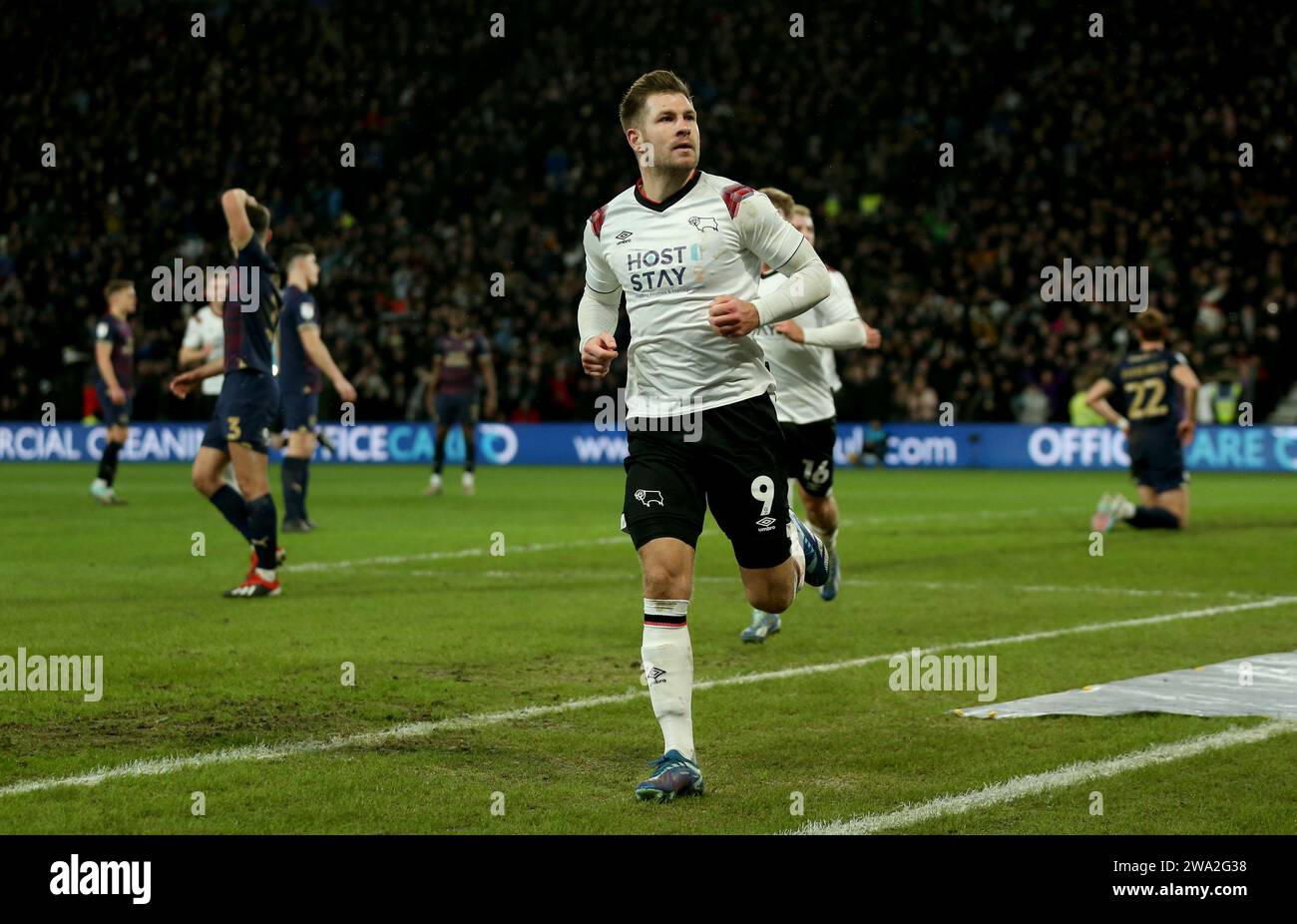 Derby County's James Collins celebrates scoring his sides second goal ...