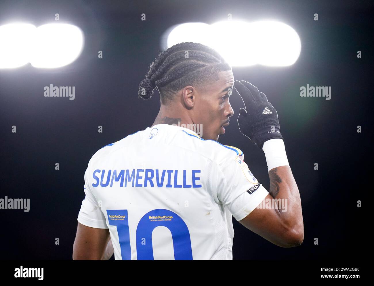 Leeds United's Crysencio Summerville celebrates scoring their side's ...