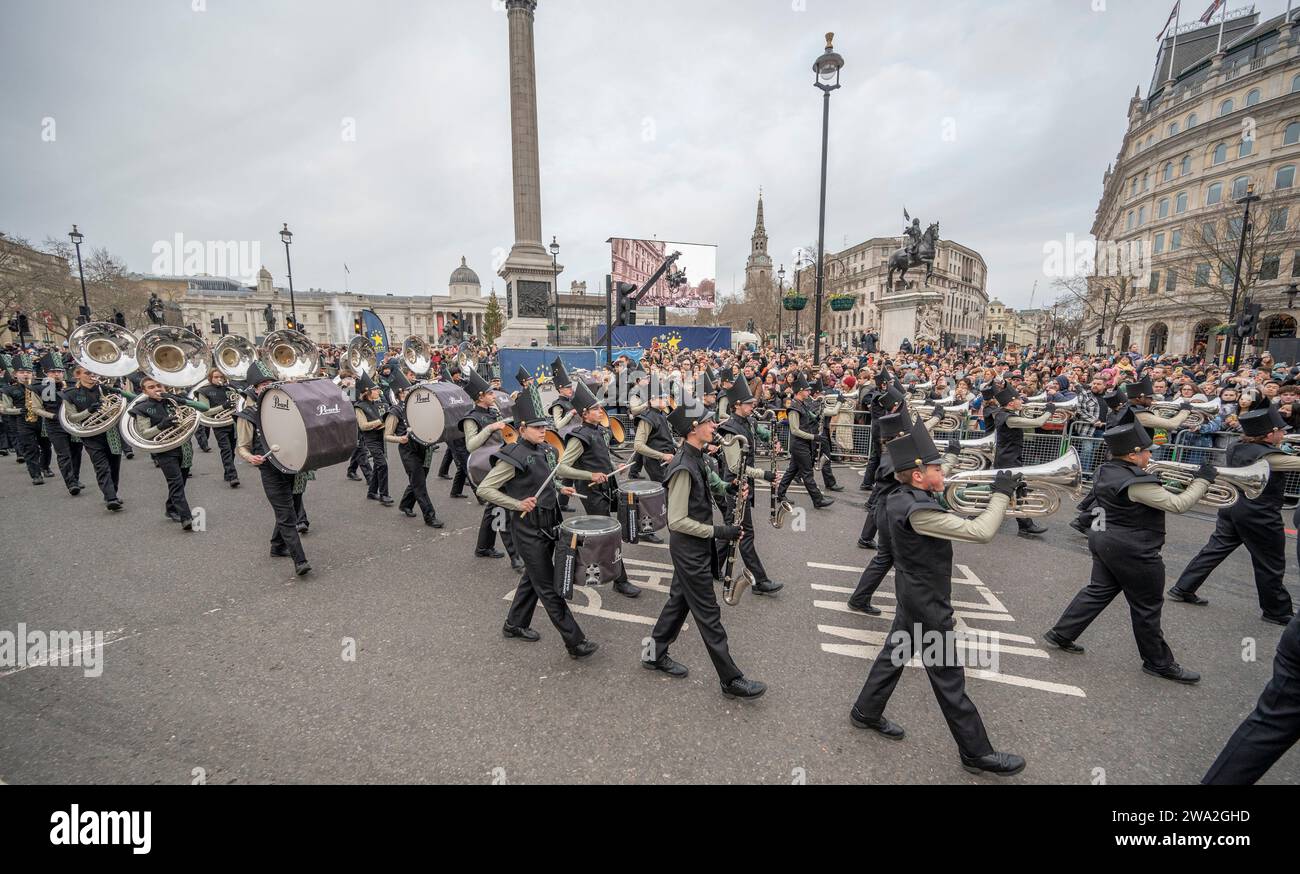 London, UK. 1st Jan, 2024. The colourful LNYDP2024 takes place in ...
