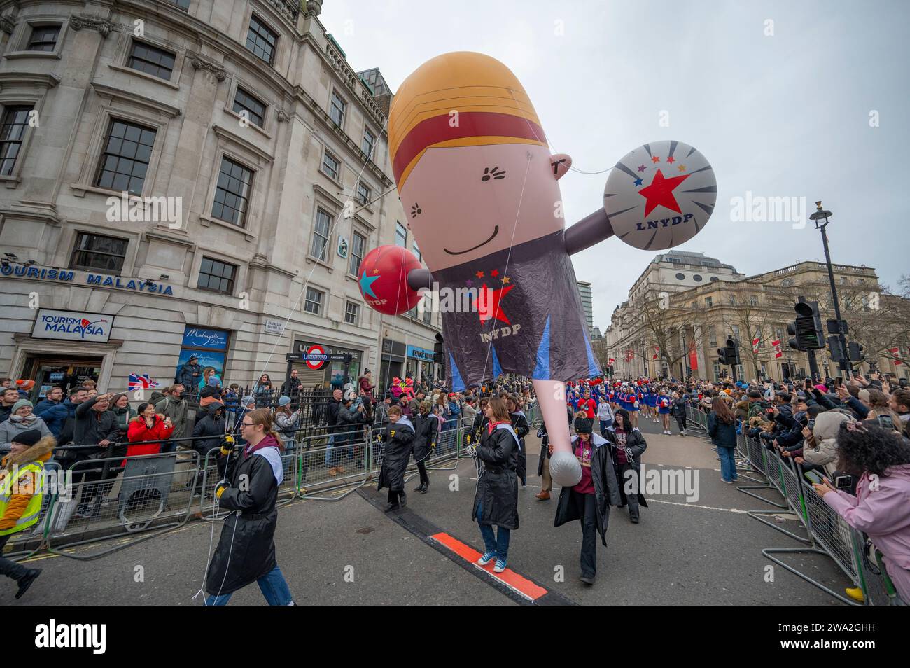 London, UK. 1st Jan, 2024. The colourful LNYDP2024 takes place in ...