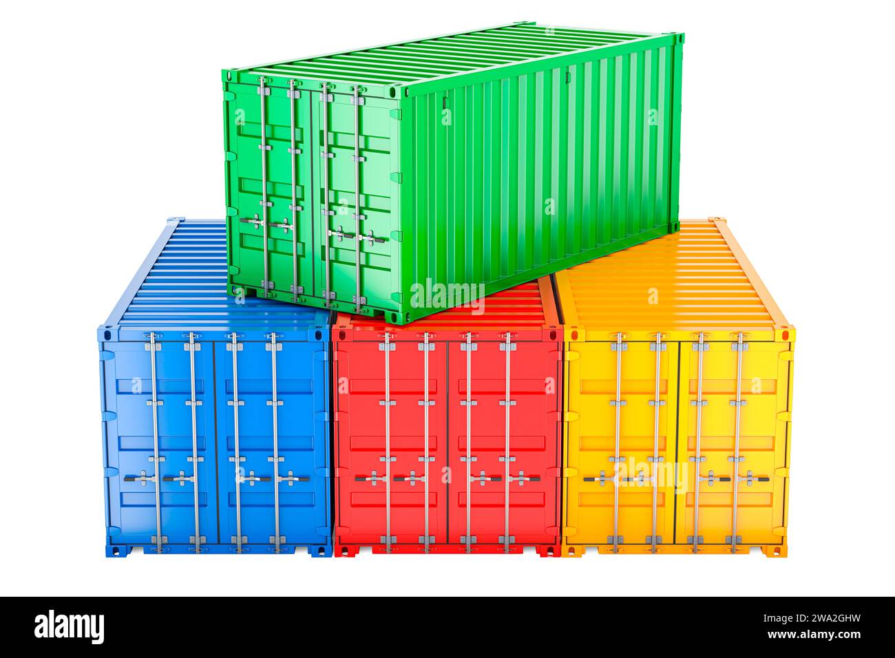 Cargo Containers, 3D rendering isolated on white background Stock Photo - Alamy