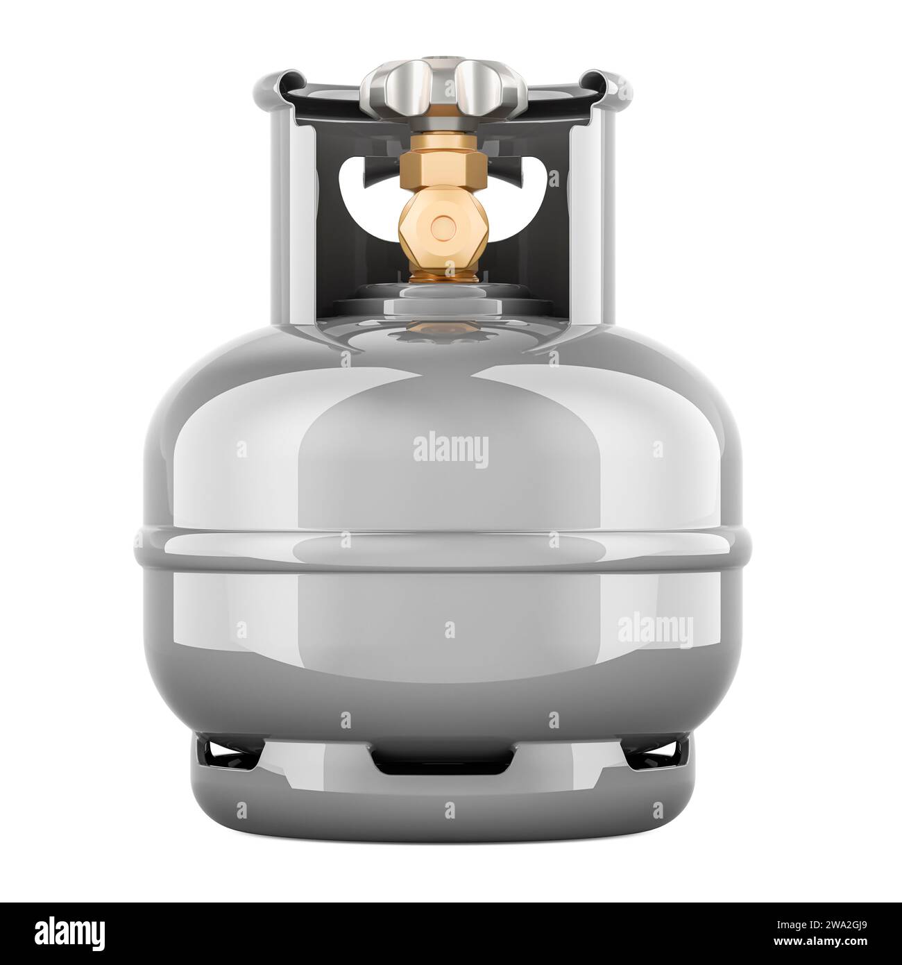 Propane cylinder with compressed gas, 3D rendering isolated on white ...