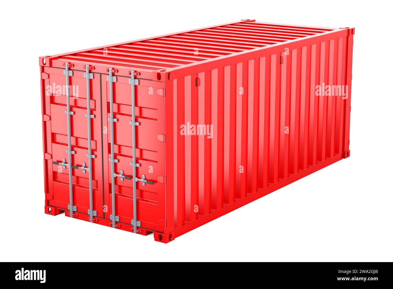 Red cargo container, 3D rendering isolated on white background Stock Photo - Alamy